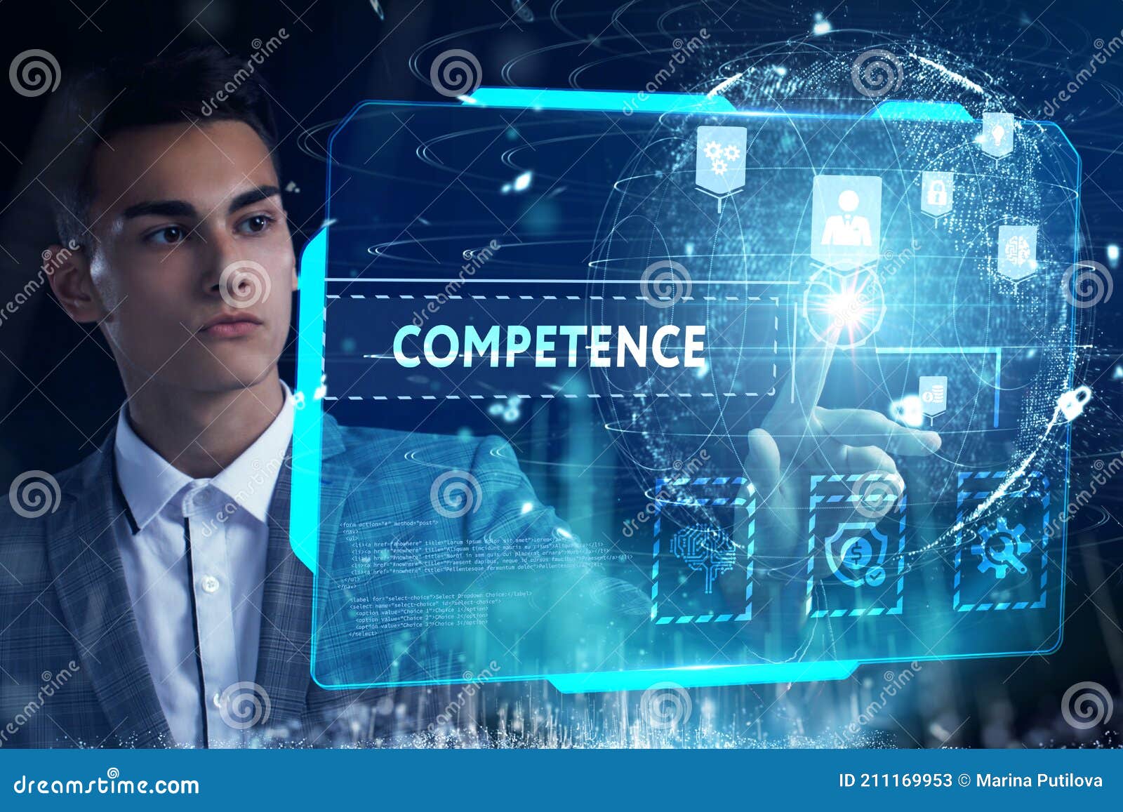 Business, Technology, Internet and Network Concept. Competence Skill ...