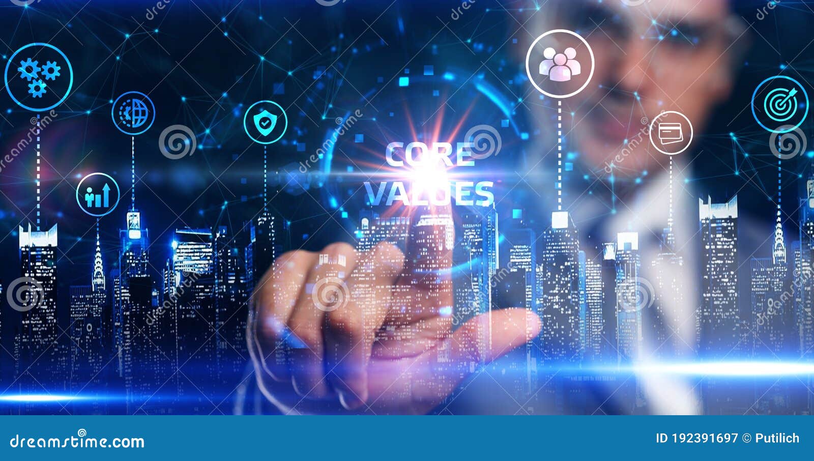 Business, Technology, Internet and Network Concept. Core Values ...