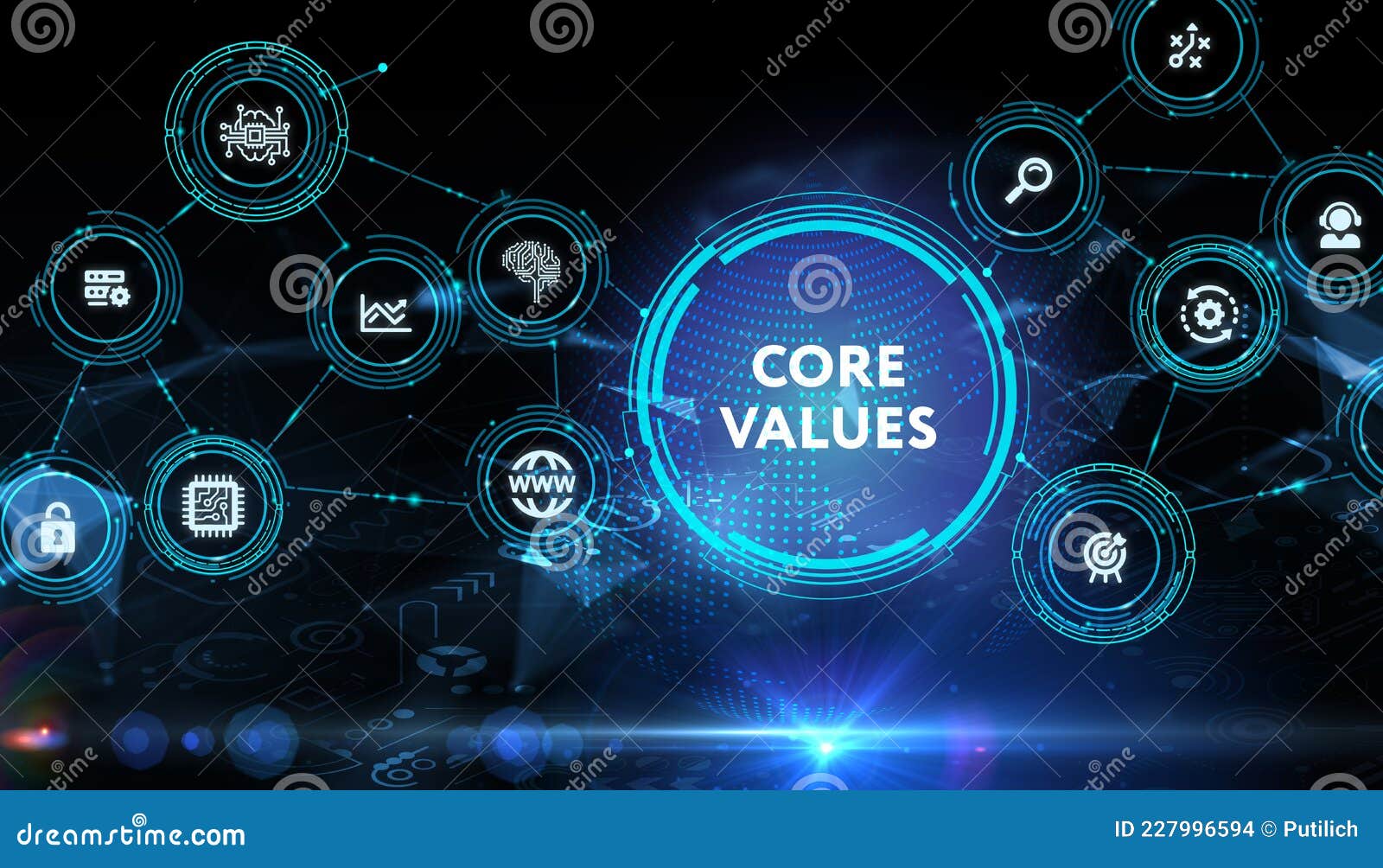 Business, Technology, Internet and Network Concept. Core Values ...