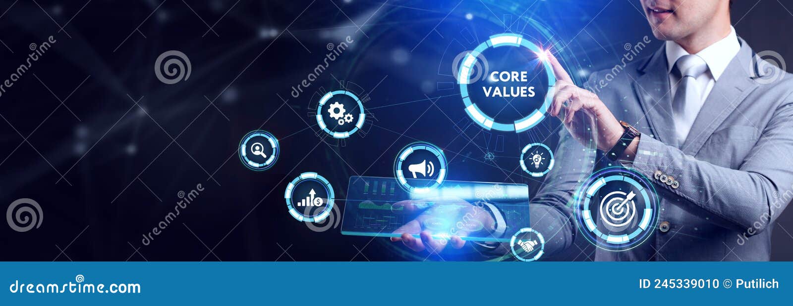 Business, Technology, Internet and Network Concept. Core Values ...