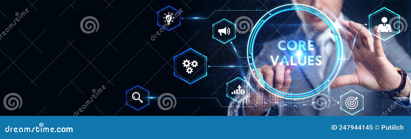 Business, Technology, Internet and Network Concept. Core Values ...