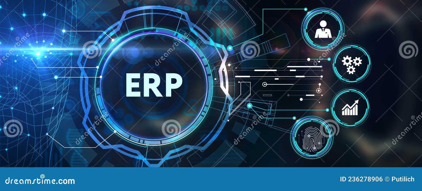 Business, Technology, Internet and Network Concept. Enterprise Resource ...