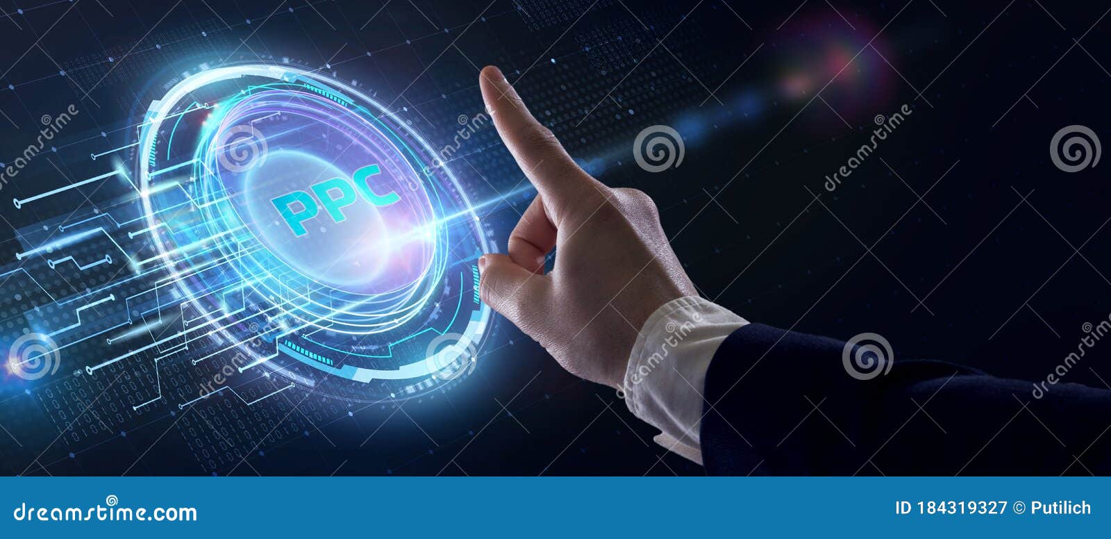 Business, Technology, Internet and Network Concept. PPC Pay Per Click ...