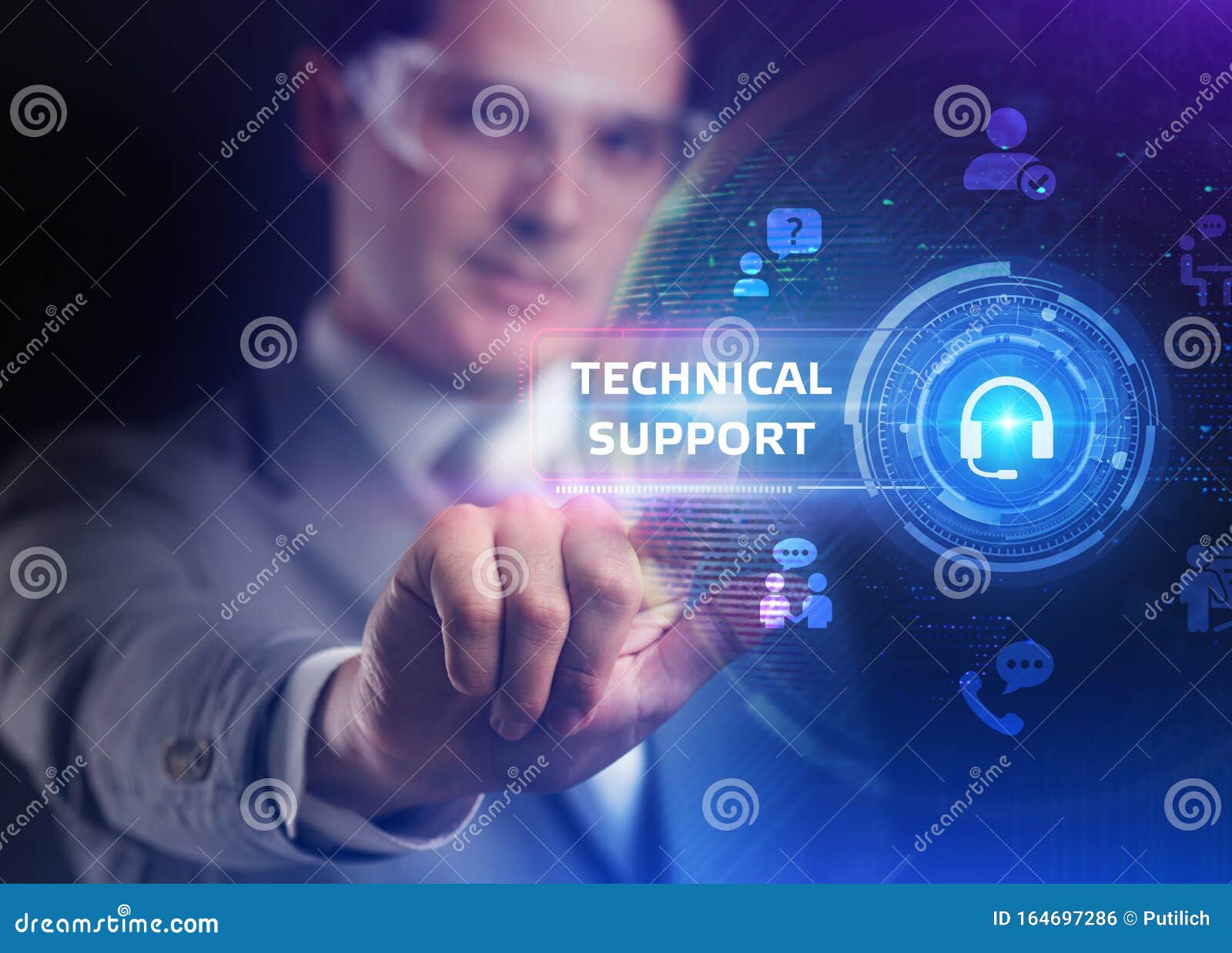 Business, Technology, Internet and Network Concept. Technical Support ...