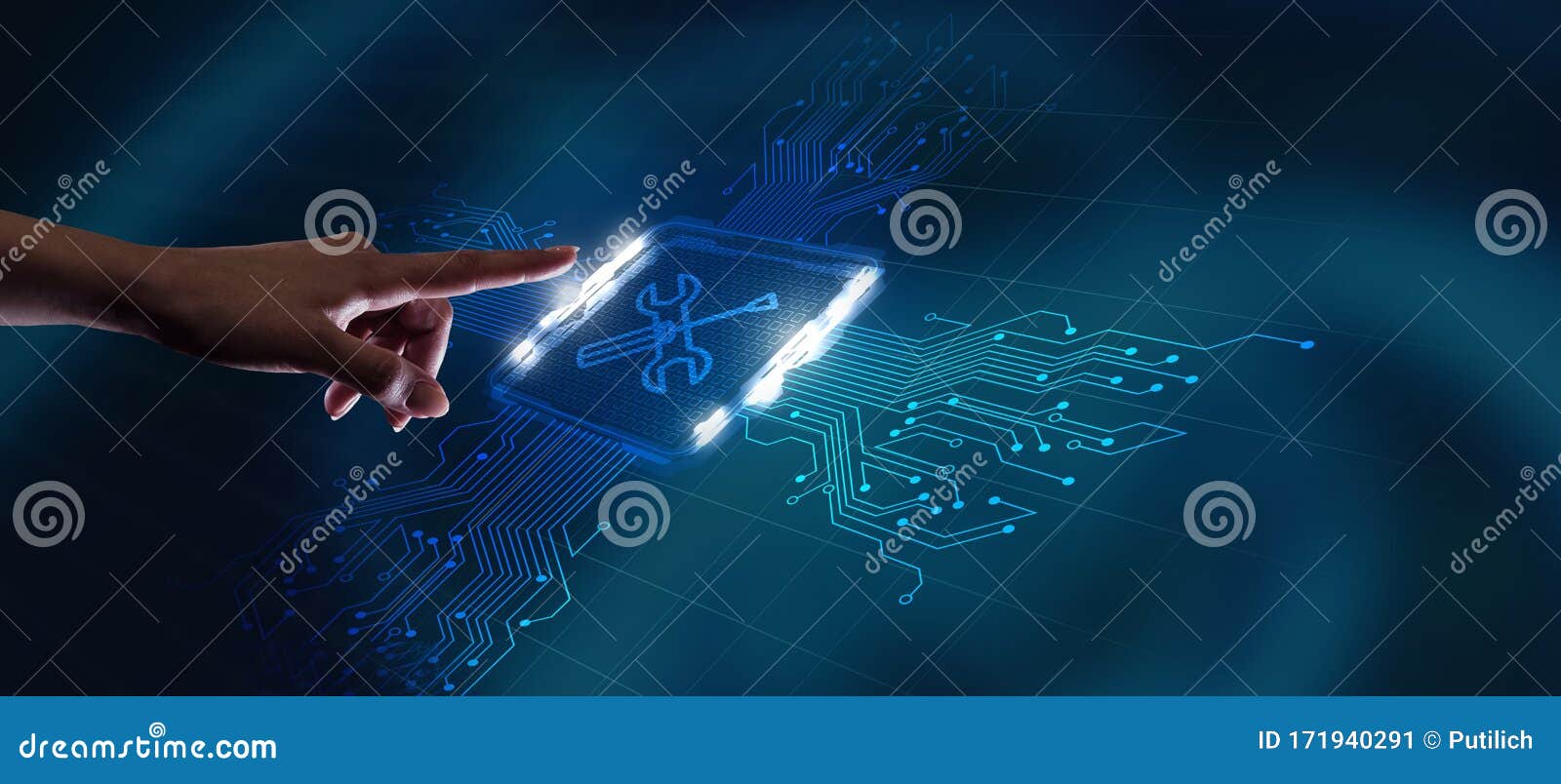 Business, Technology, Internet and Network Concept. Technical Support ...