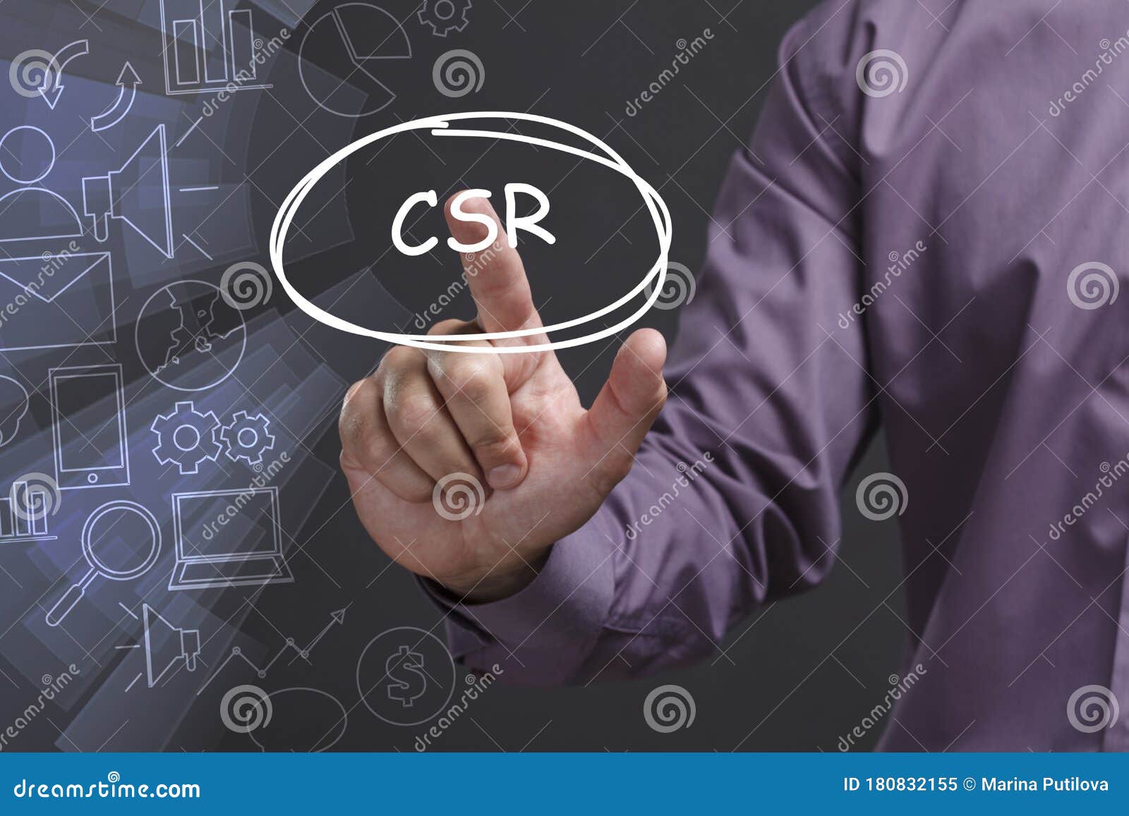 Business, Technology, Internet and Network Concept. Young Businessman ...