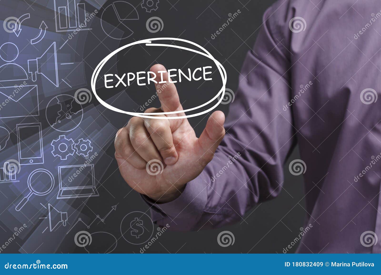 Business, Technology, Internet and Network Concept. Young Businessman ...