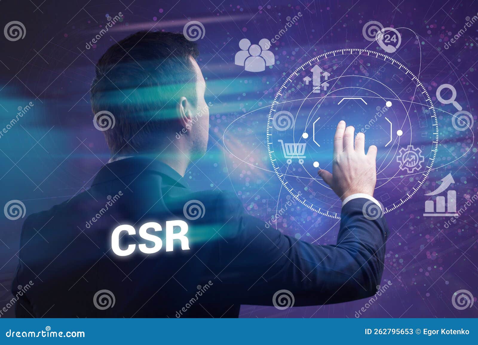 Business, Technology, Internet and Network Concept. Young Businessman ...