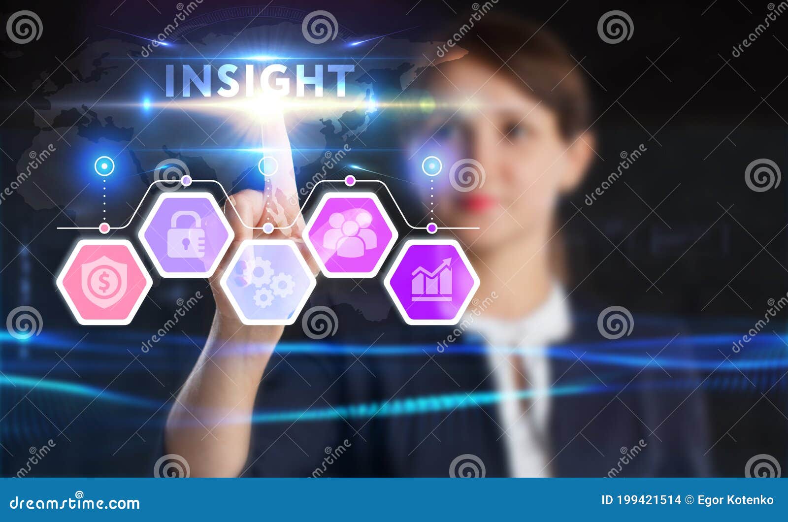 Business, Technology, Internet and Network Concept. Young Businessman ...