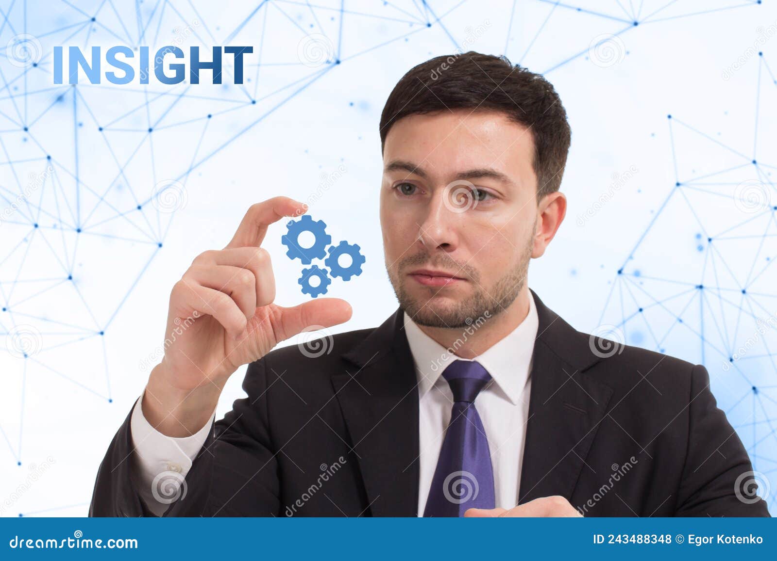 Business, Technology, Internet and Network Concept. Young Businessman ...