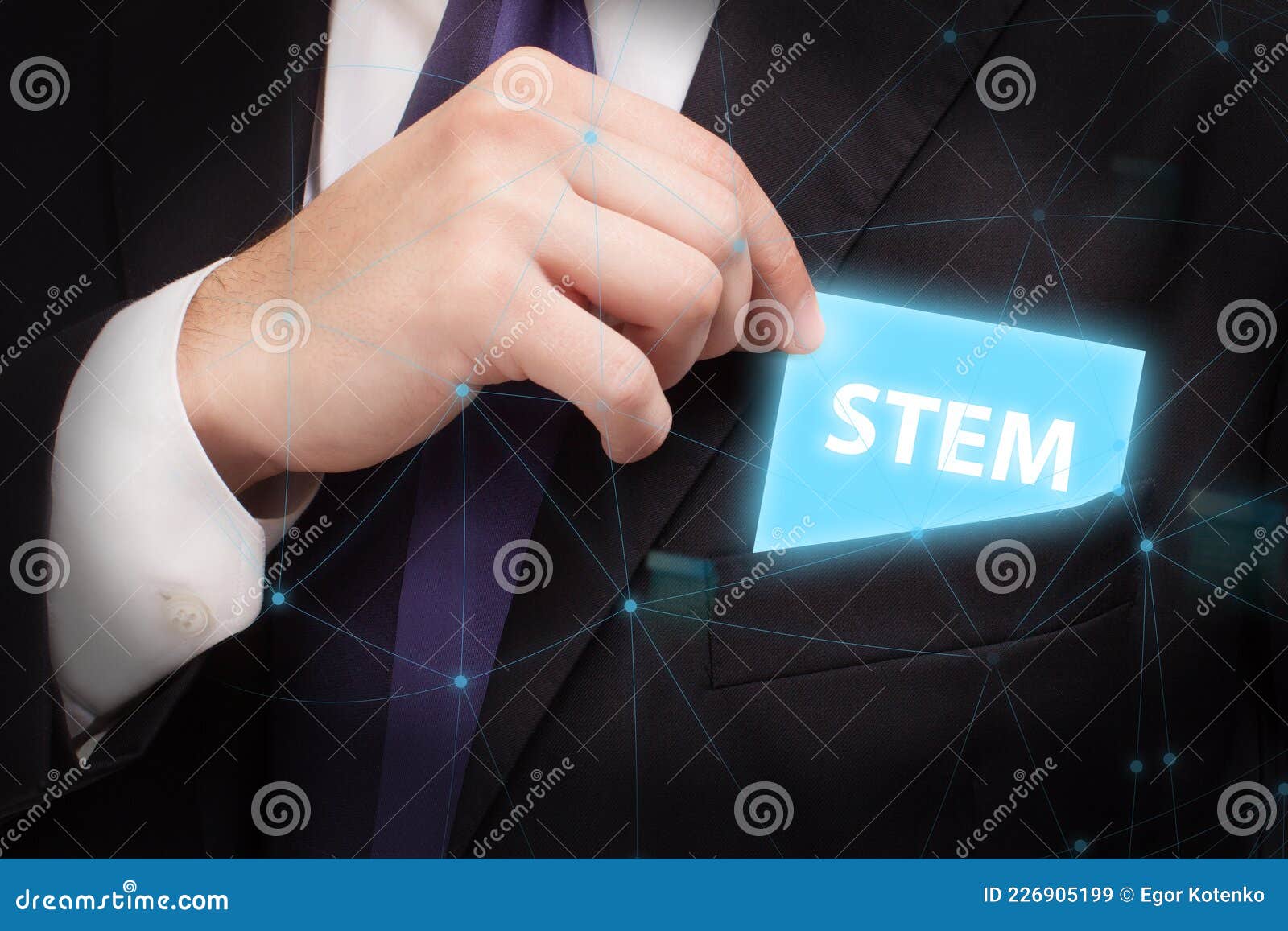 Business, Technology, Internet and Network Concept. Young Businessman ...