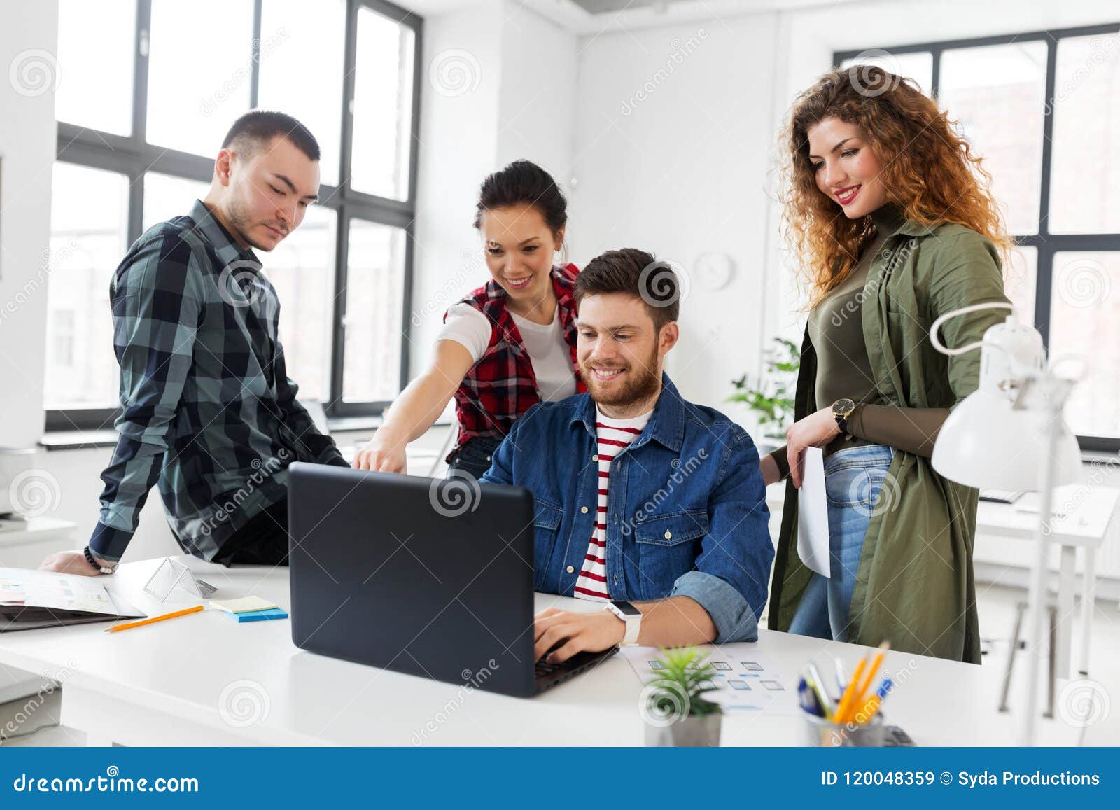 Creative Team Working on User Interface at Office Stock Image - Image ...