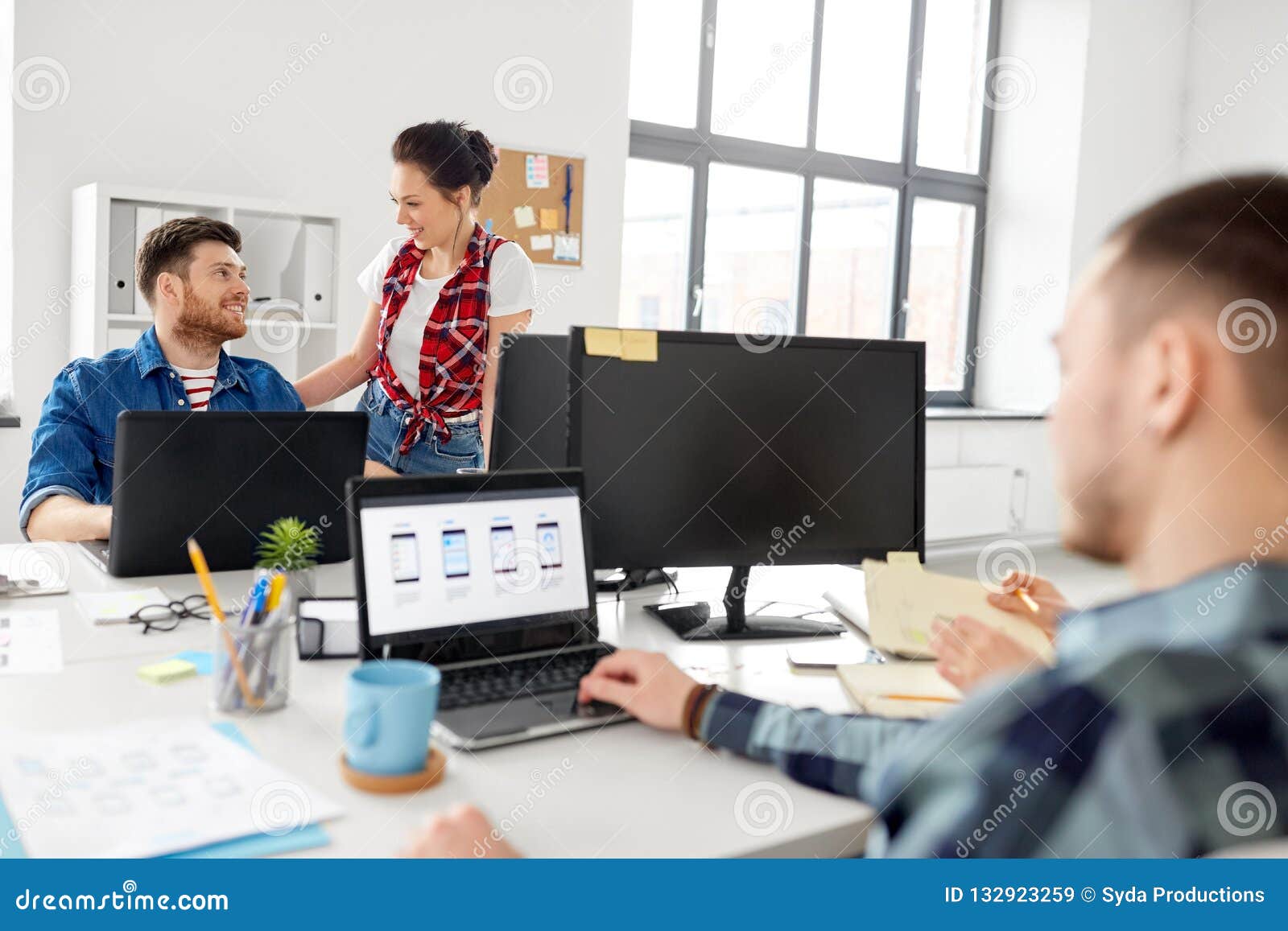 Creative Team Working on User Interface at Office Stock Image - Image ...