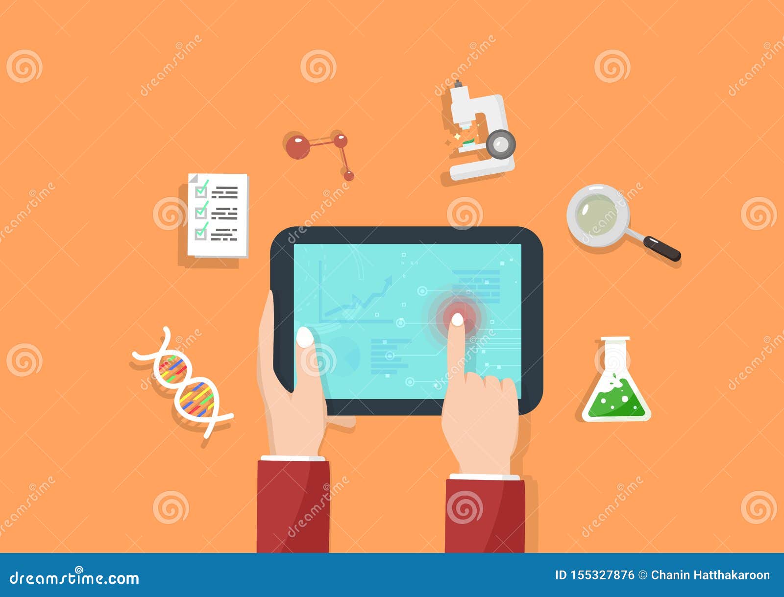 Tablet Application Business Technology, Drawing Art Working Concept ...