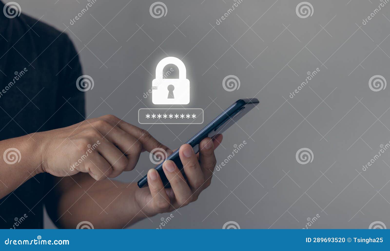 Business Technology Security Concept. Business People Using the Smart ...