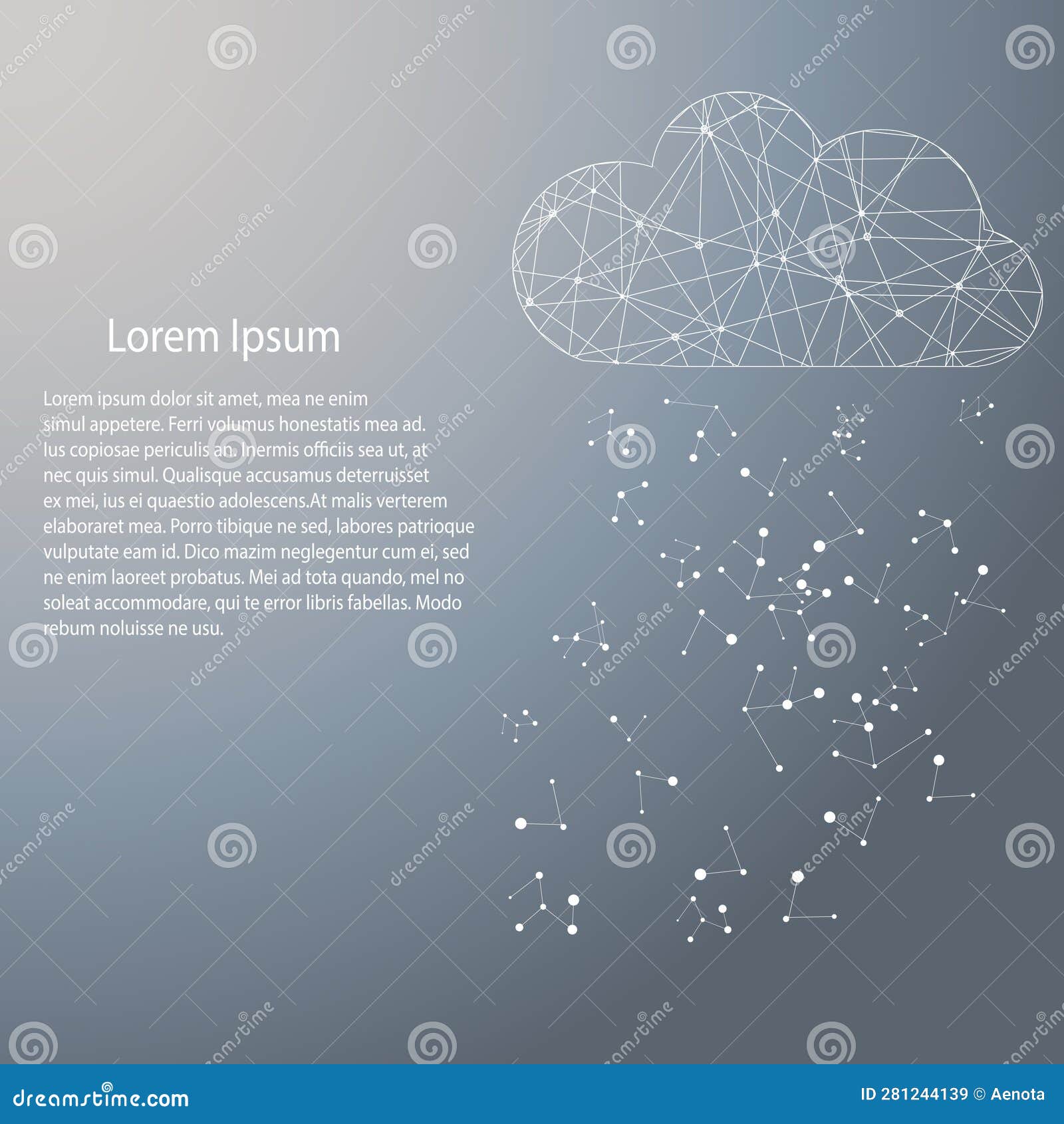 Business Template - Cloudy Futuristic Structure - Vector Illustration ...
