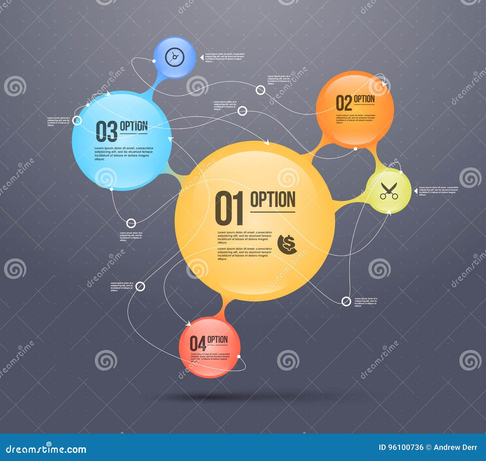 Business Template, Conceptual Chains with Infographic Elements Stock ...