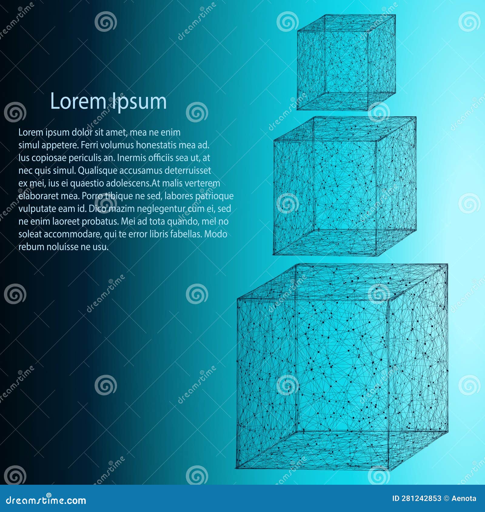 Business Template - Cubic Futuristic Blue Structure - Vector ...