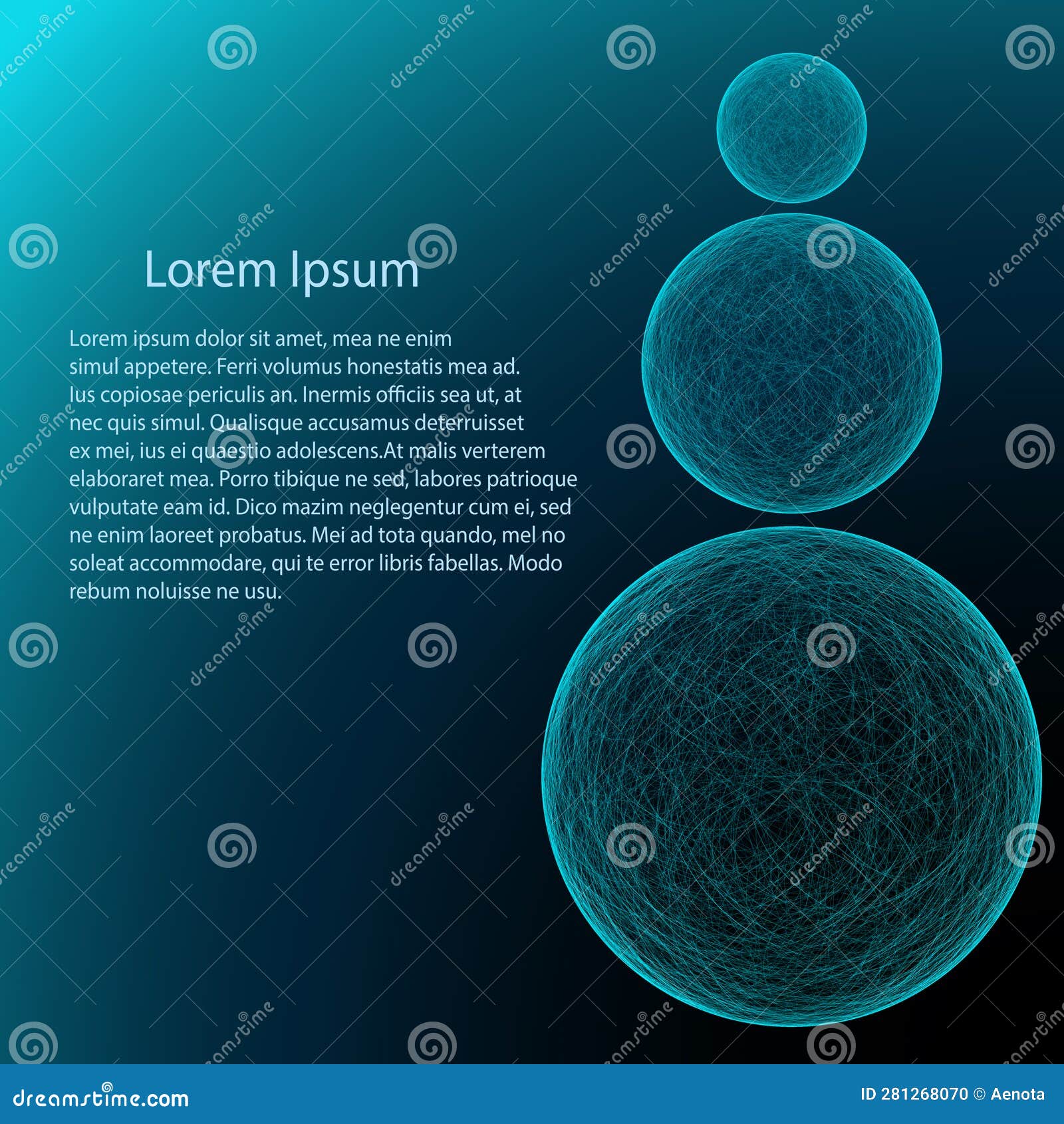Business Template - Futuristic Blue Balls Structure - Vector ...