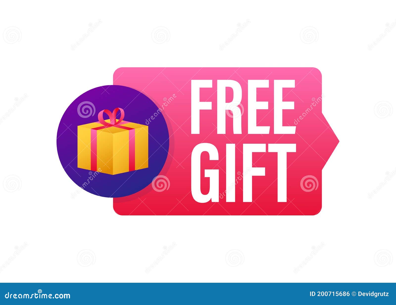 Business Template with Red Free Gift on White Background for Banner ...