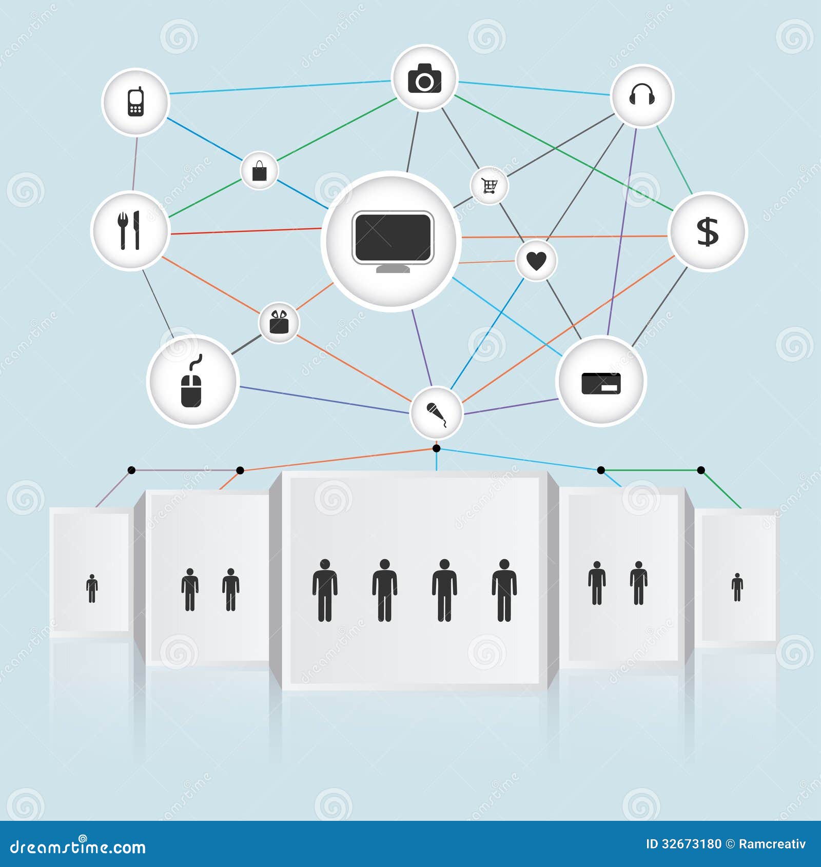 Business Template Social Network. Stock Vector - Illustration of media ...