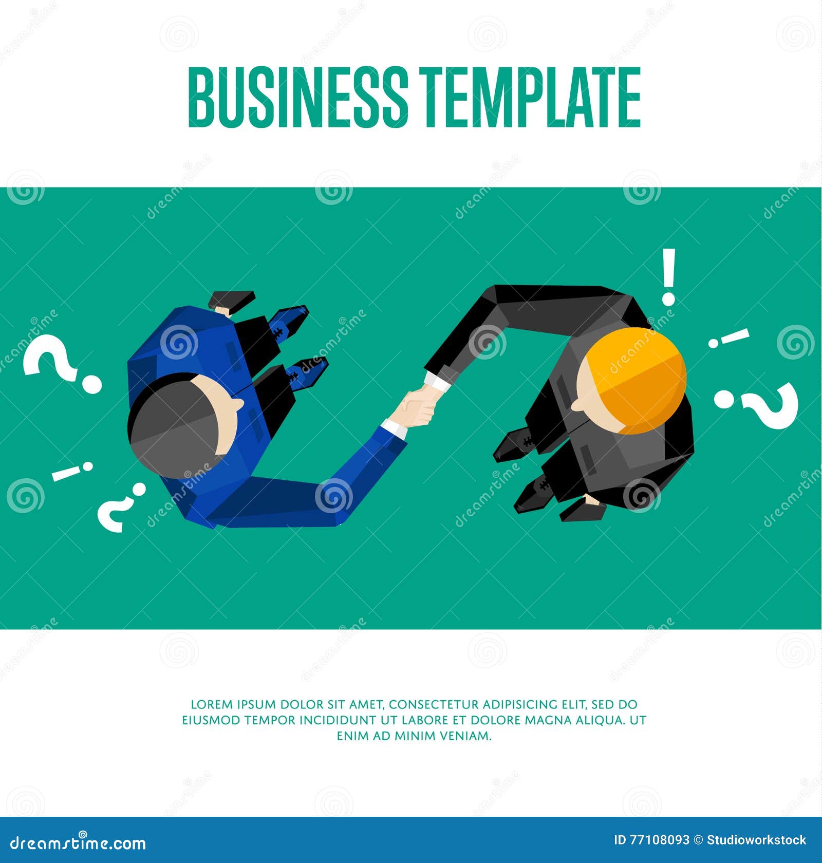 Business Template. Top View Partners Handshaking Stock Vector ... Business Template. Top View Partners Handshaking Stock Vector ...