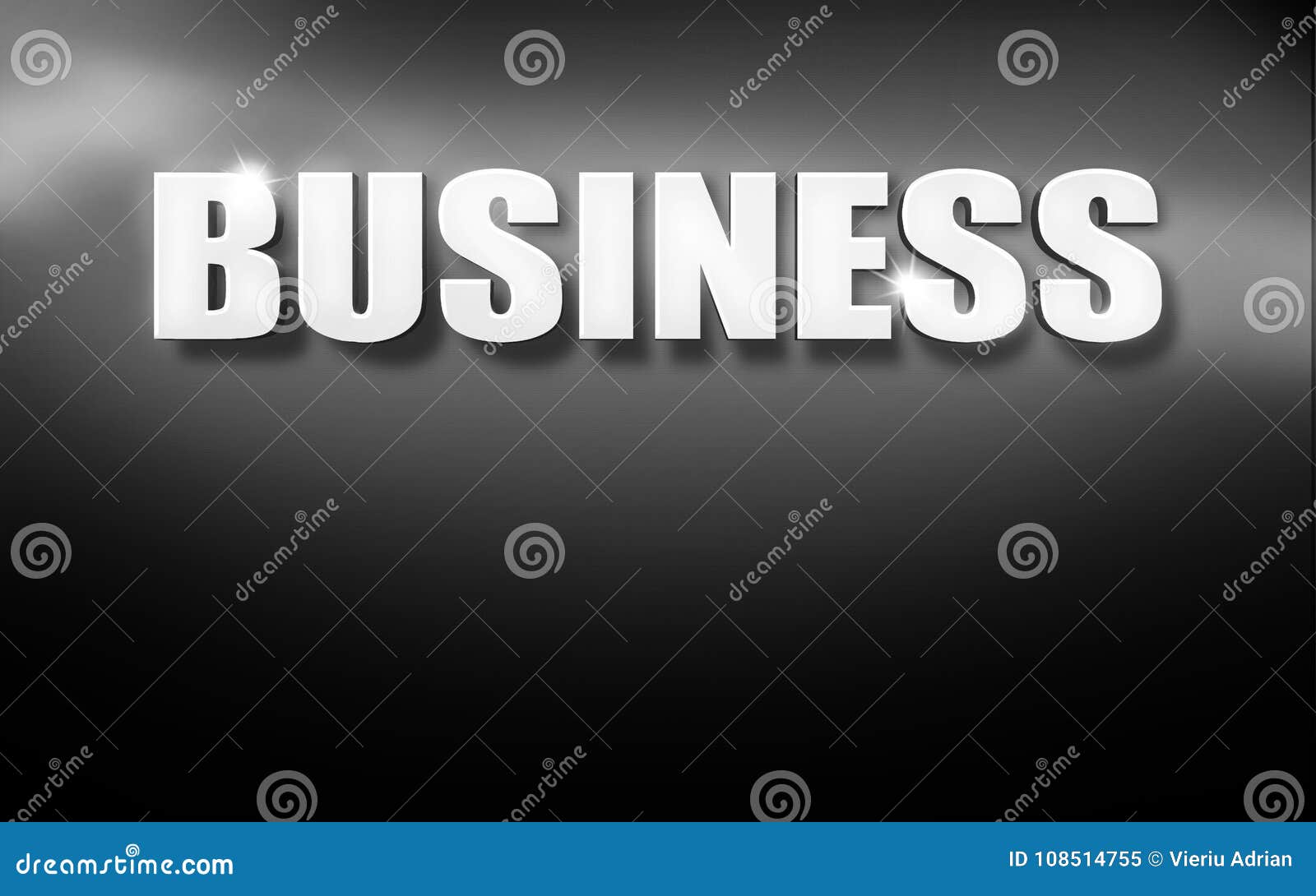 Business Text 3D Black White Background Stock Illustration ...
