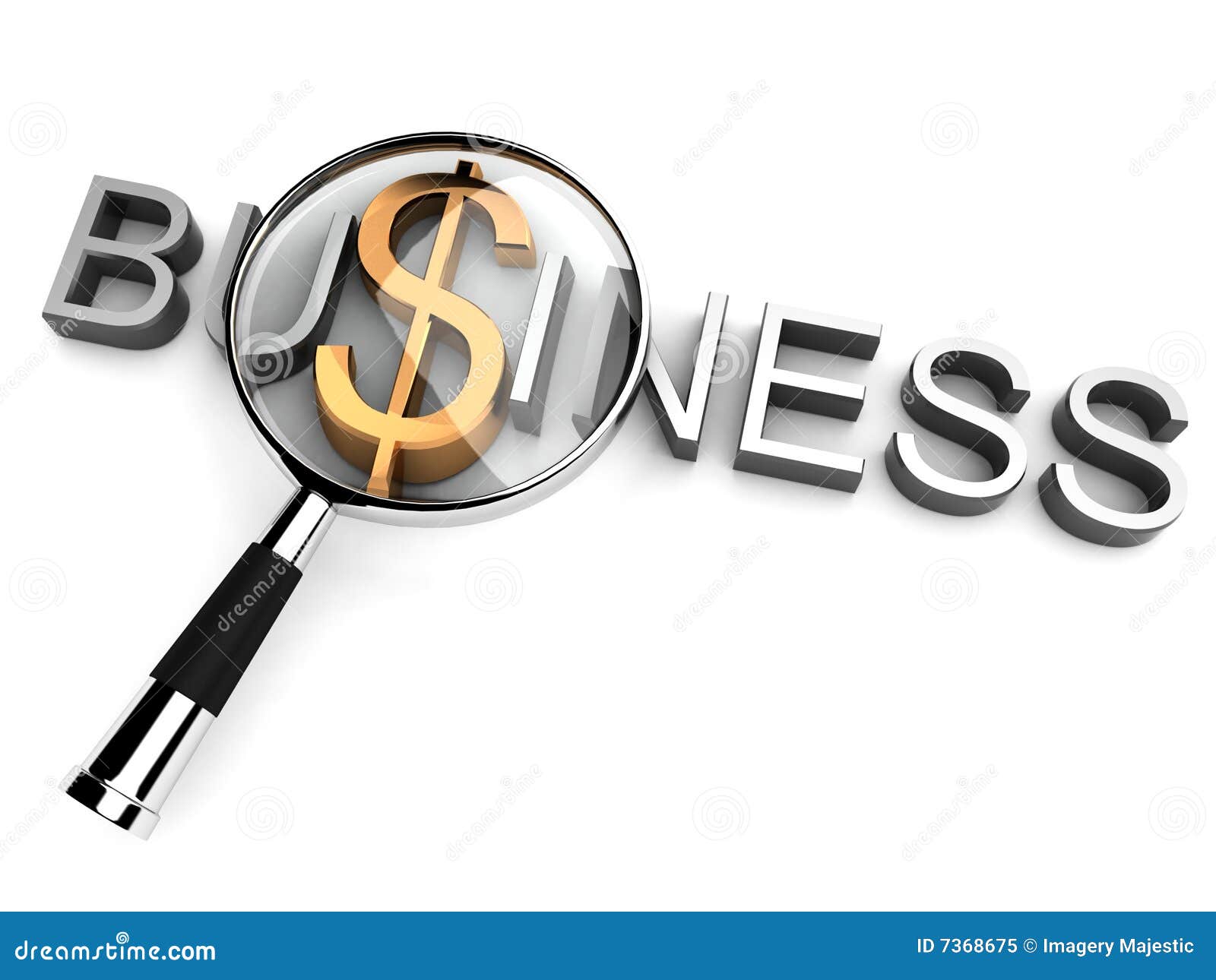 Business Text with Magnifier Stock Illustration - Illustration of ...