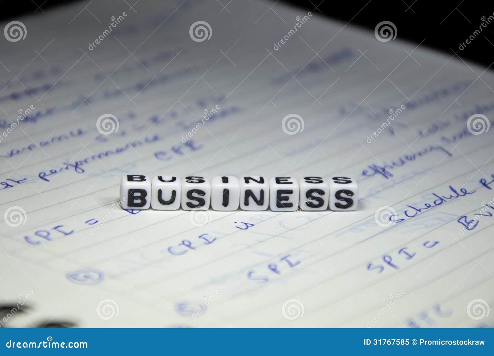 Business Text on Management Notebook Stock Image - Image of alphabets ...