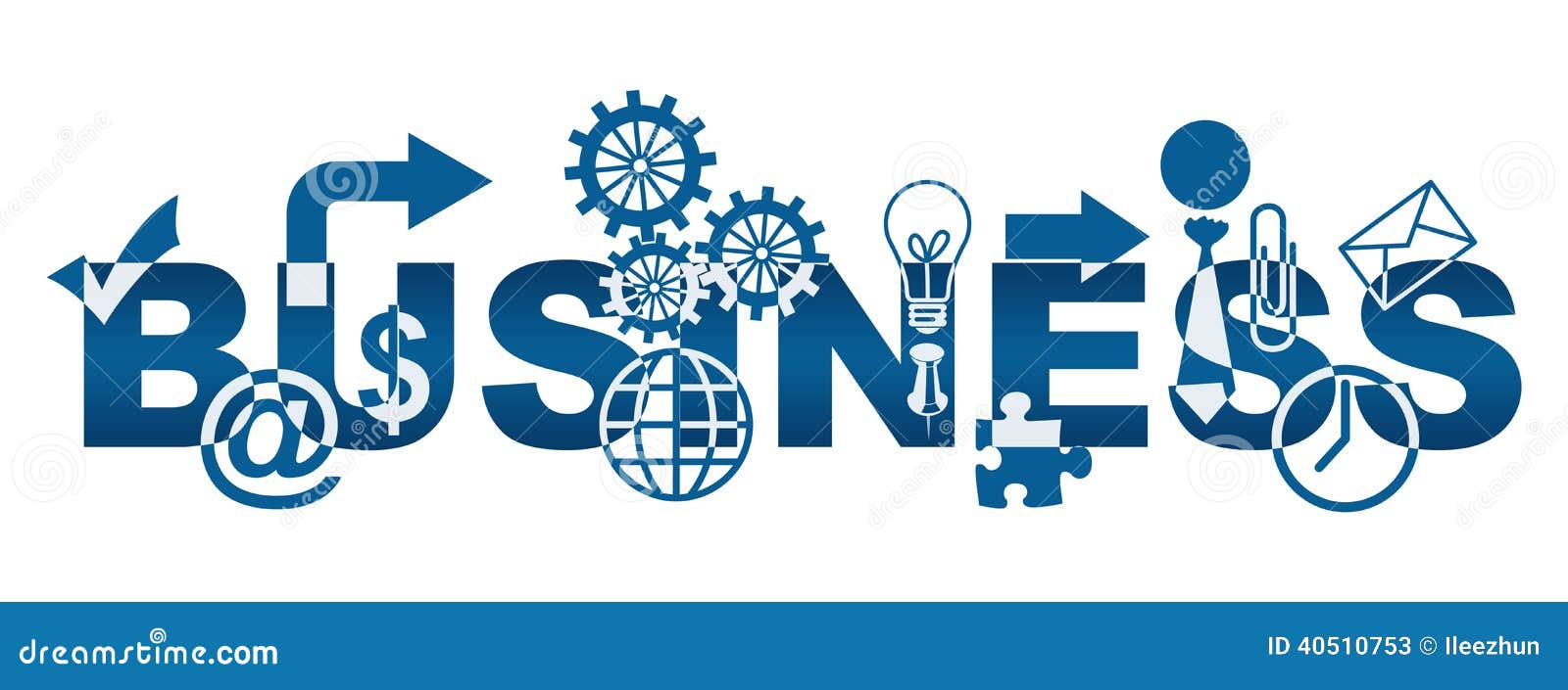 Business Text with Various Shapes Stock Illustration - Illustration of ...