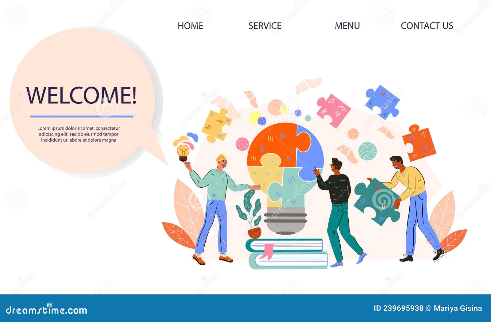 Business Thematic Website Banner. Business Collaboration and ...