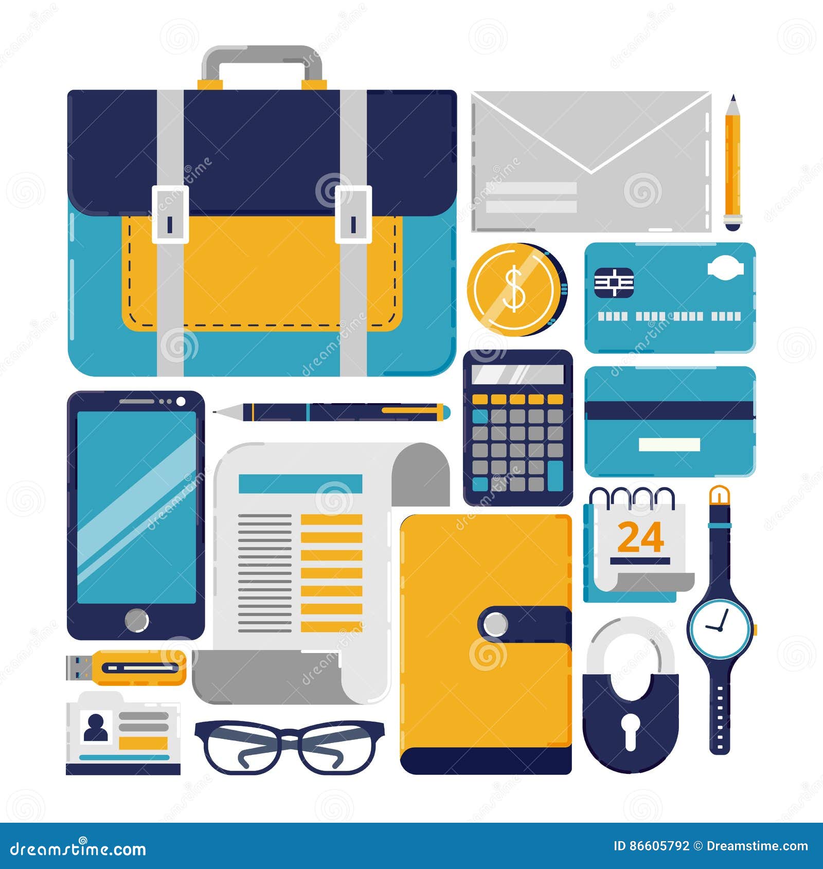 Business things stock vector. Illustration of modern - 86605792