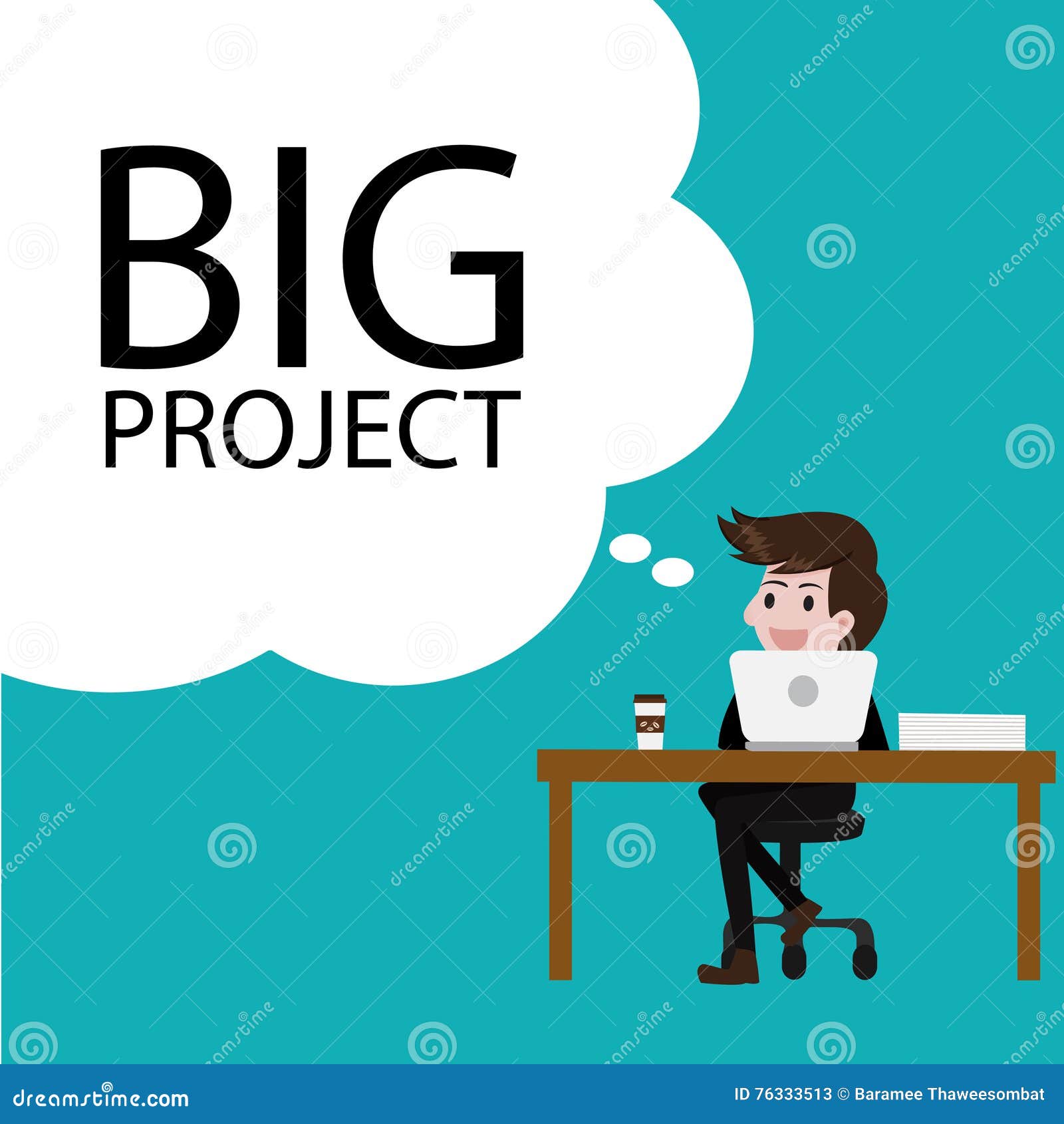 Business Thinking Big Project Idea. Stock Vector - Illustration of ...