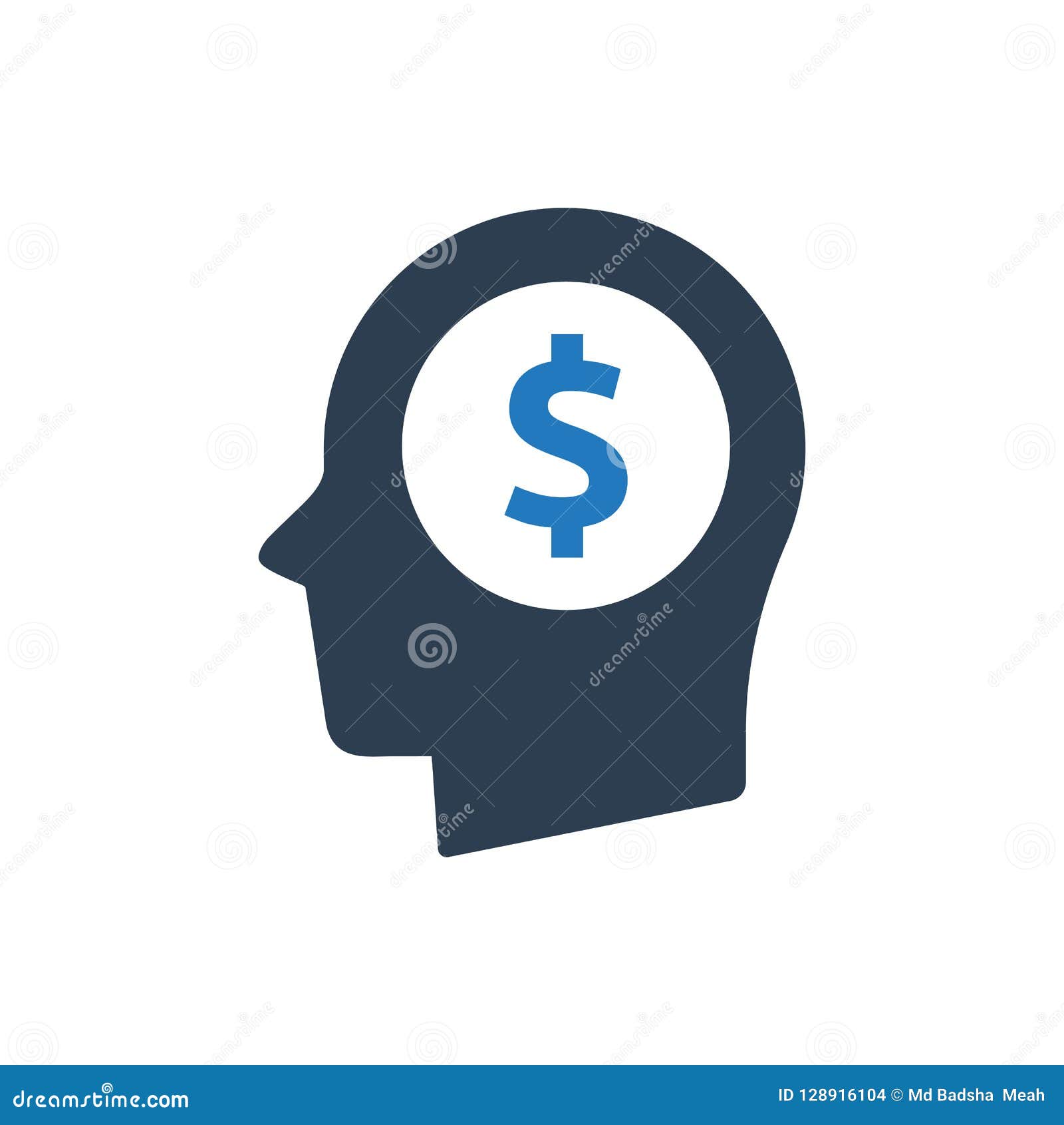 Business thinking icon stock vector. Illustration of speech - 128916104