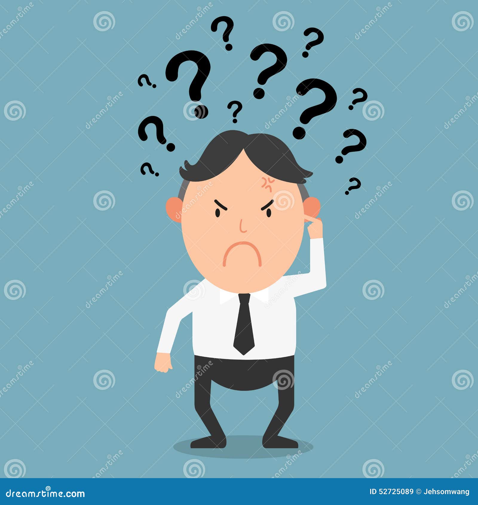 Business Thinking with Question Marks Stock Vector - Illustration of ...