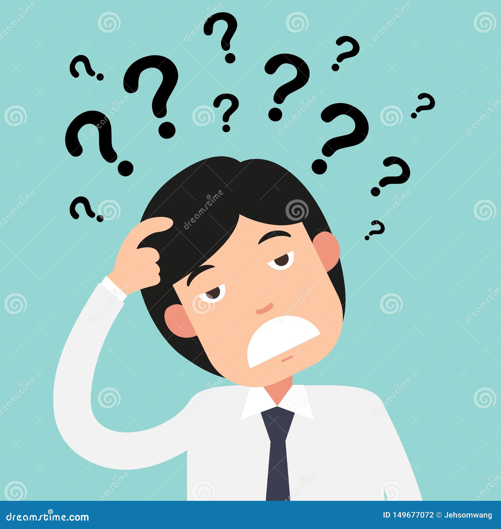 Business Thinking with Question Marks Stock Vector - Illustration of ...