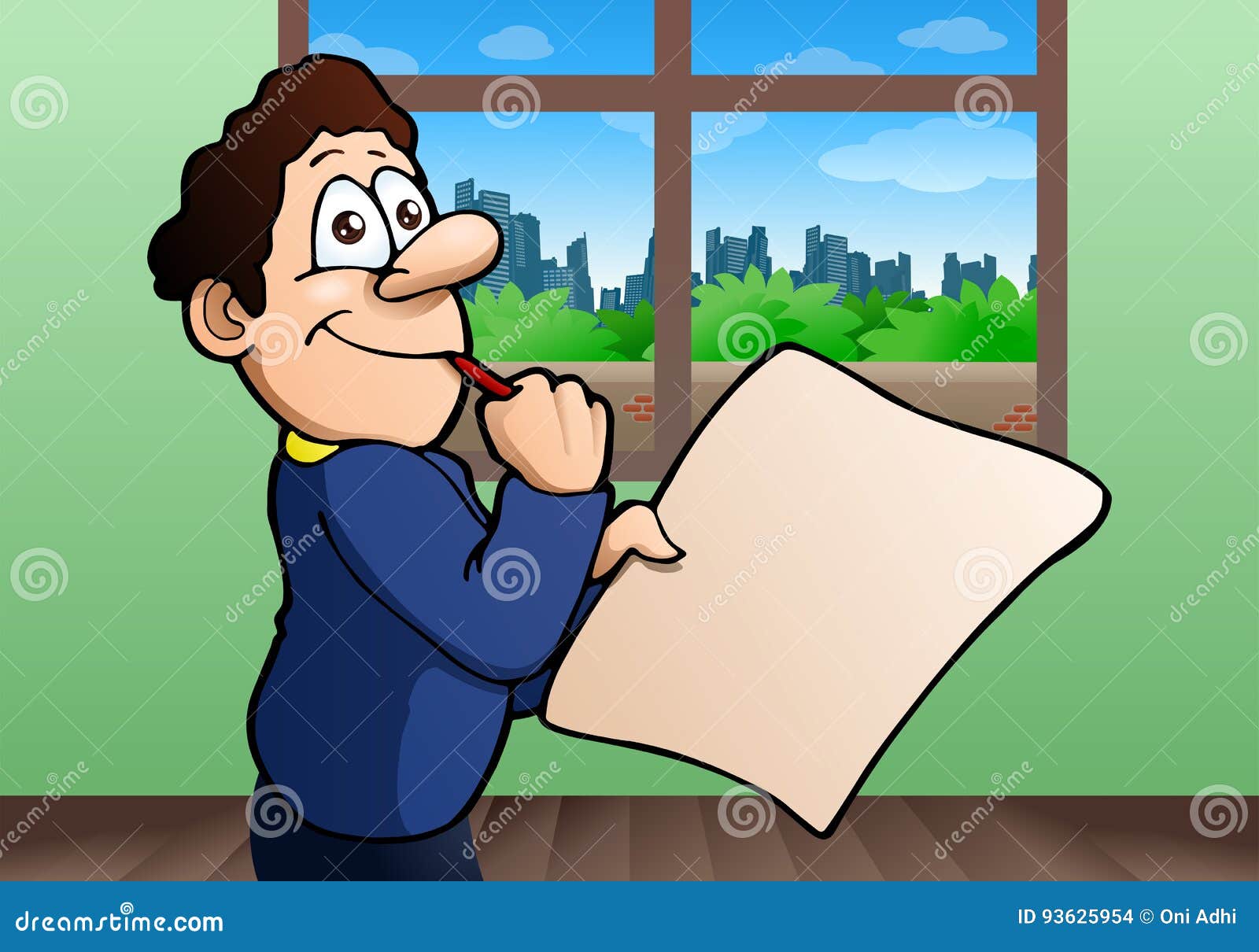 Business Man Thinking Cartoon | CartoonDealer.com #41578955