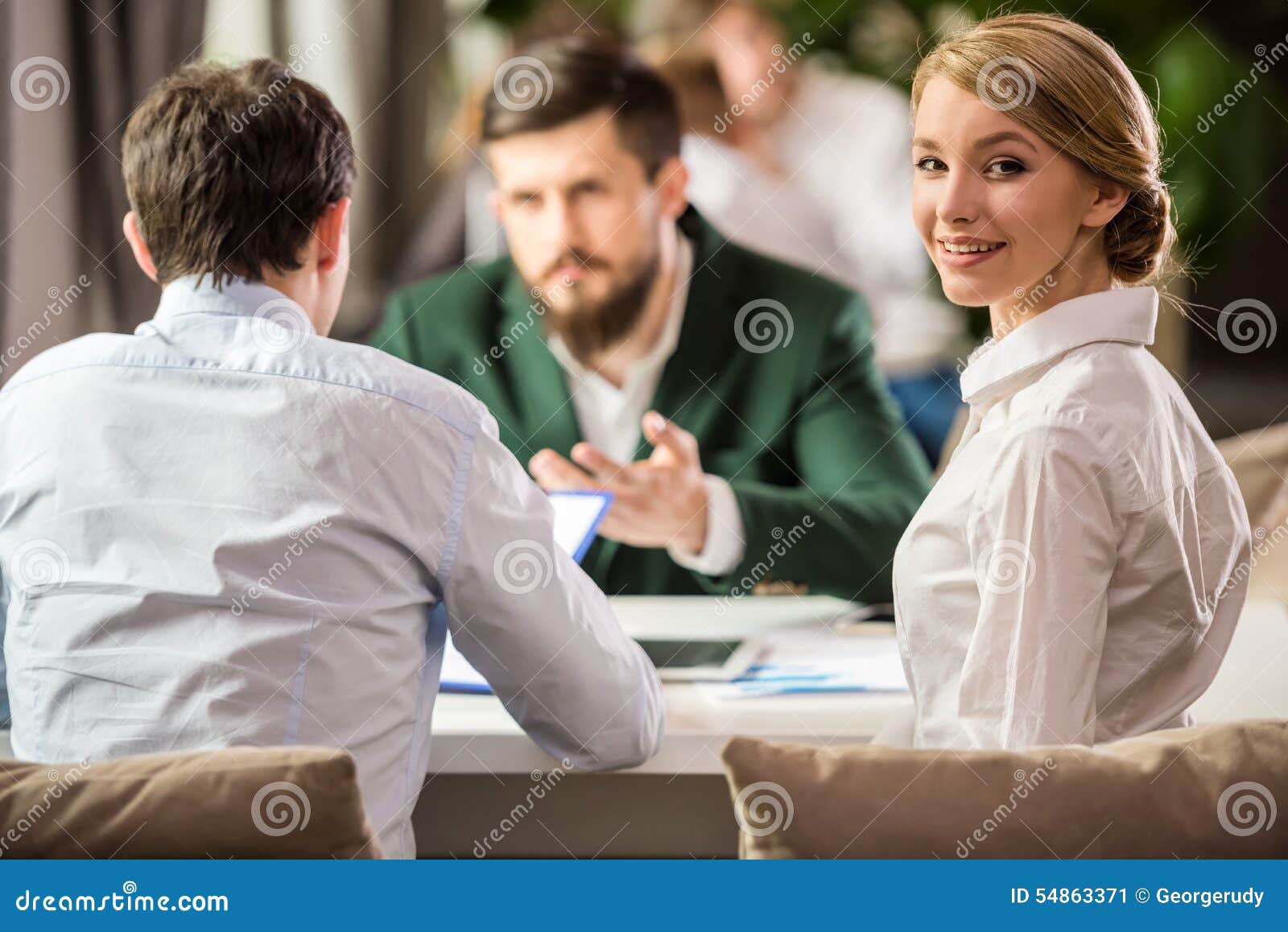 Business stock image. Image of casual, discussion, document - 54863371