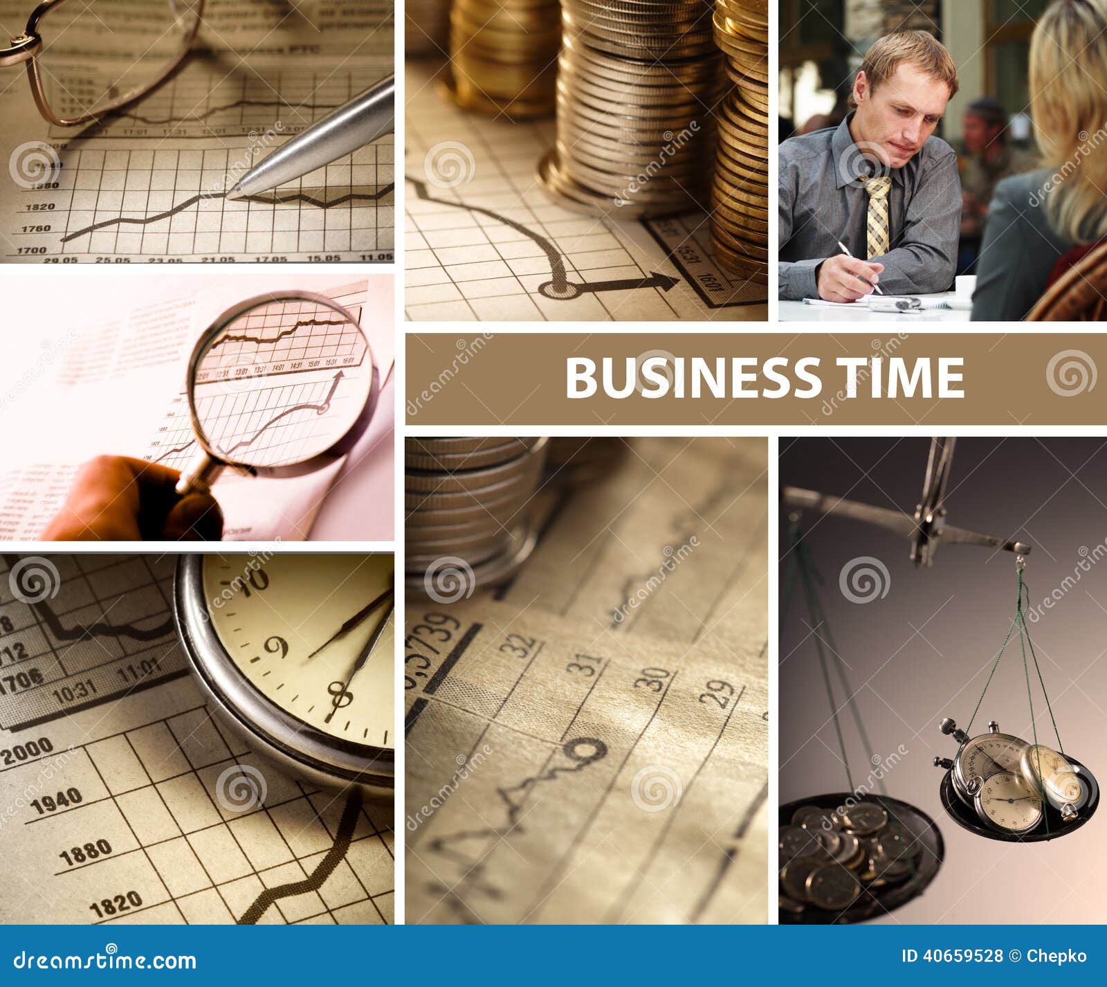 Business time collage stock photo. Image of chart, report - 40659528