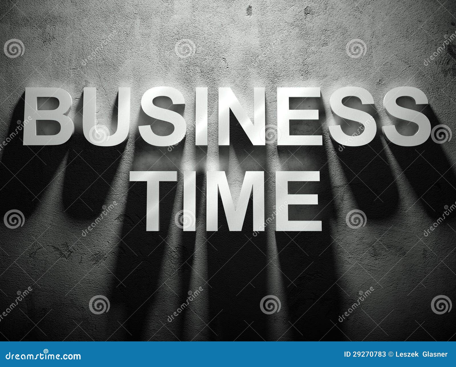 Business Time Text with Shadow, Business Word Stock Illustration ...