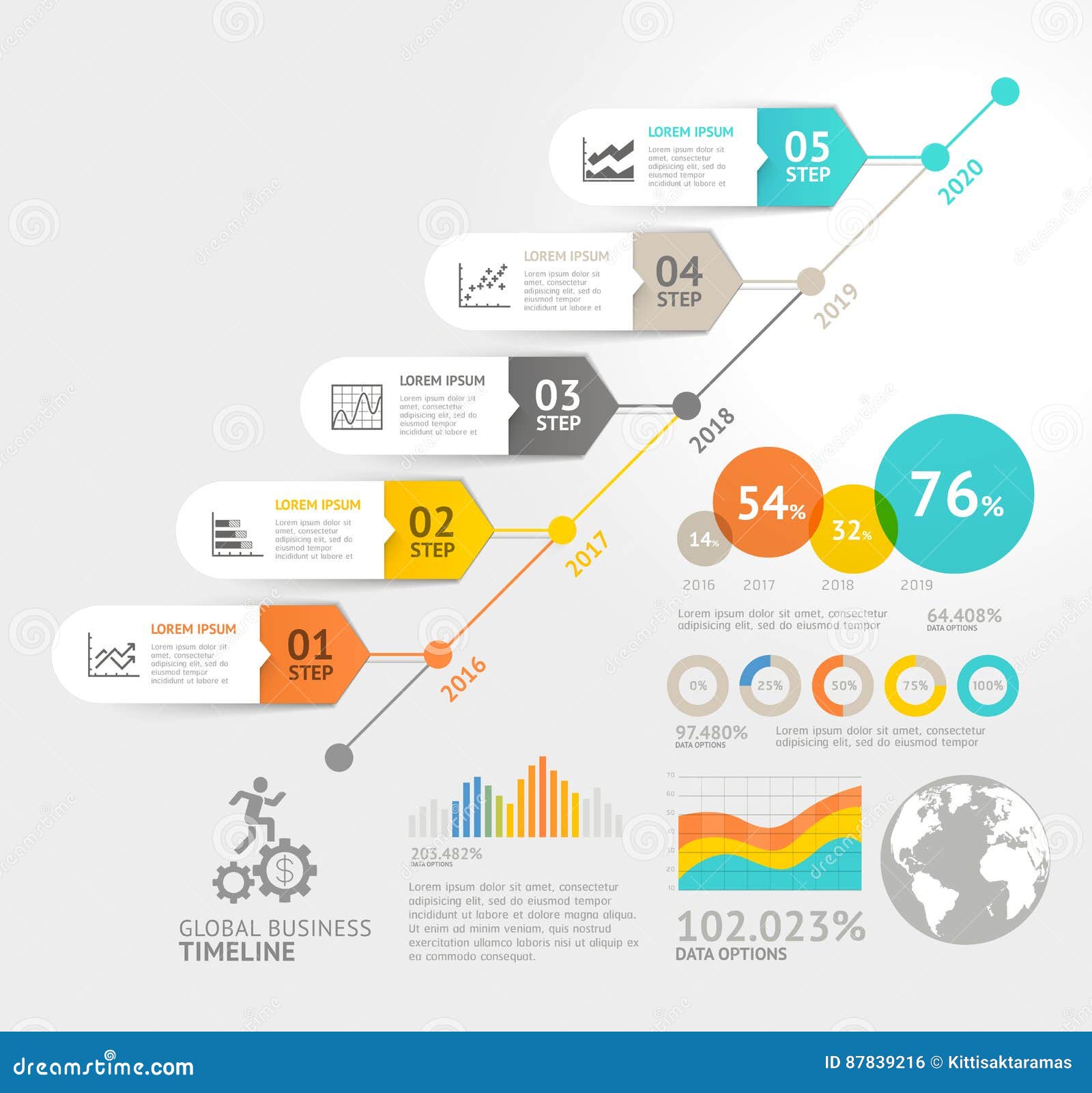 Business Timeline Elements Template. Vector Illustrations Stock Vector ...
