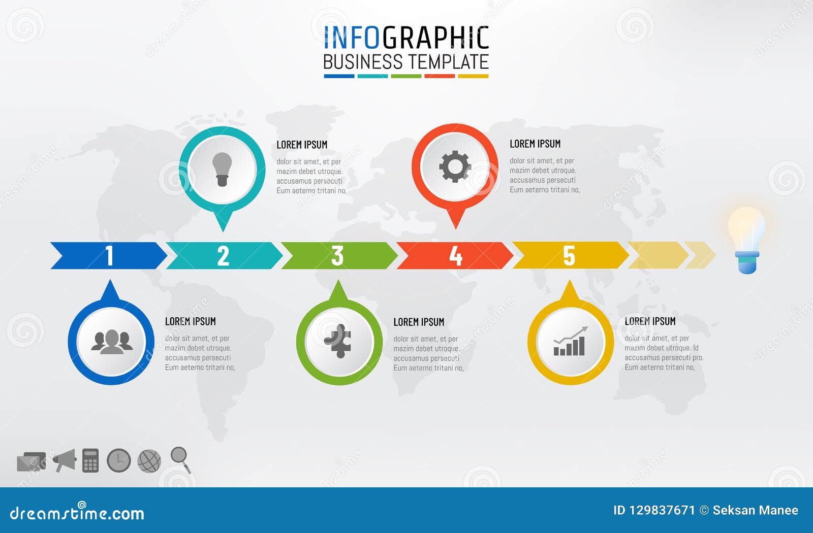 Infographic Business Timeline Template Vector Illu
