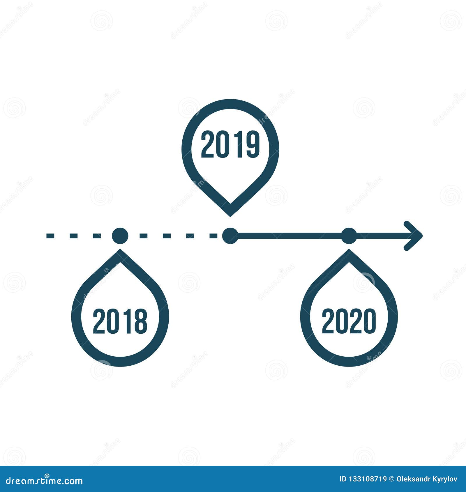 Business Timeline Infographic with Three Pins , Planning Process , Data ...