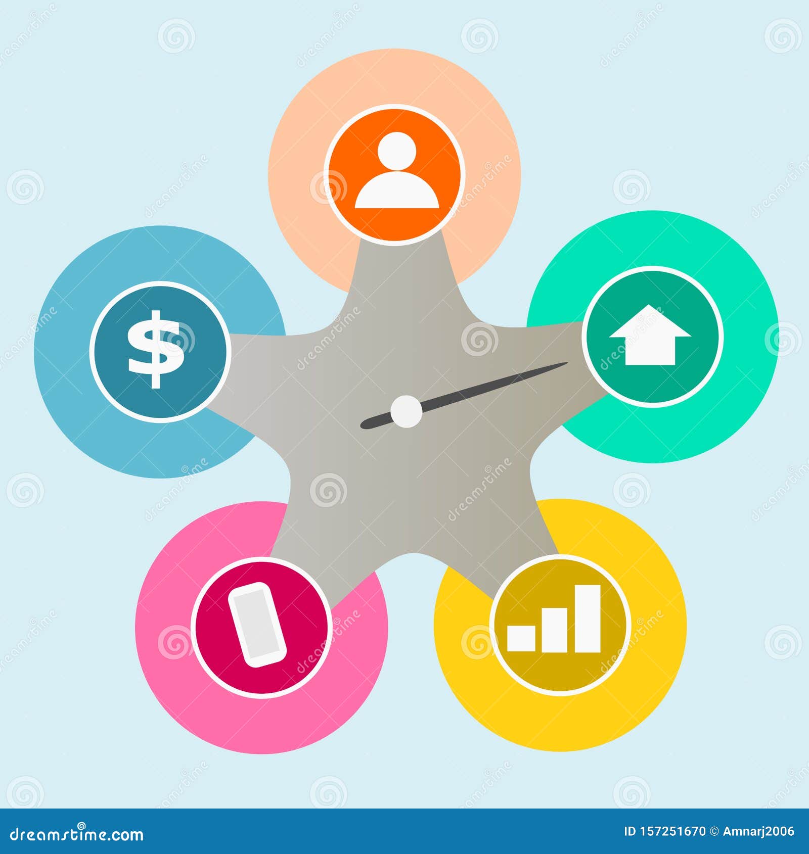Business Timeline Tag on Circle Clock Vector Stock Illustration ...