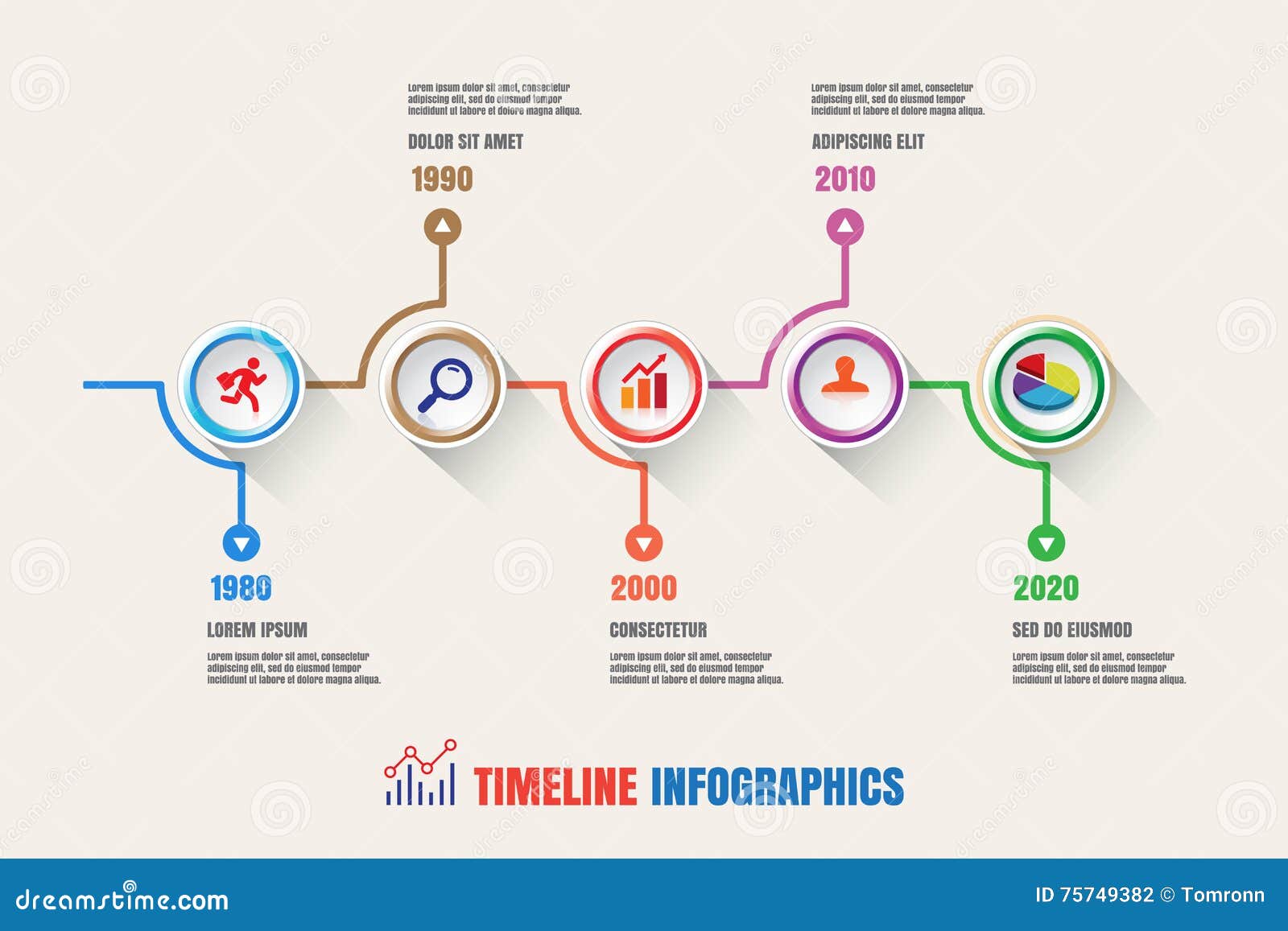 Modern Business Timeline Infographic Process Template Stock Vector ...