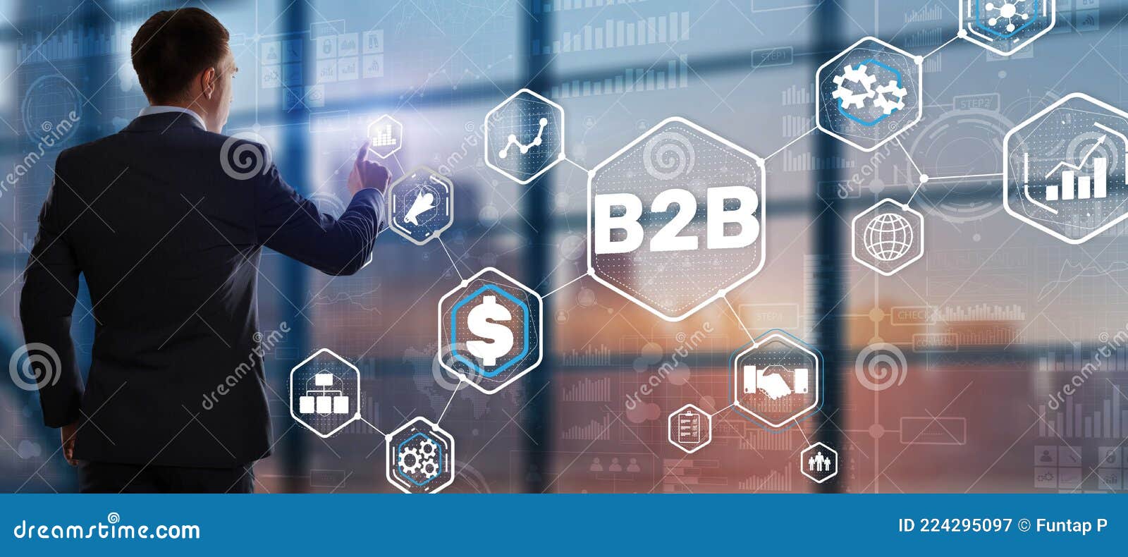 Business To Business B2B. Business Model on Virtual Screen Stock Image ...