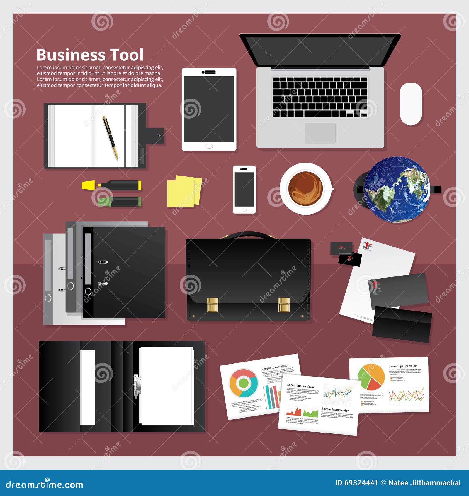 Business Tool stock vector. Illustration of coffee, book - 69324441