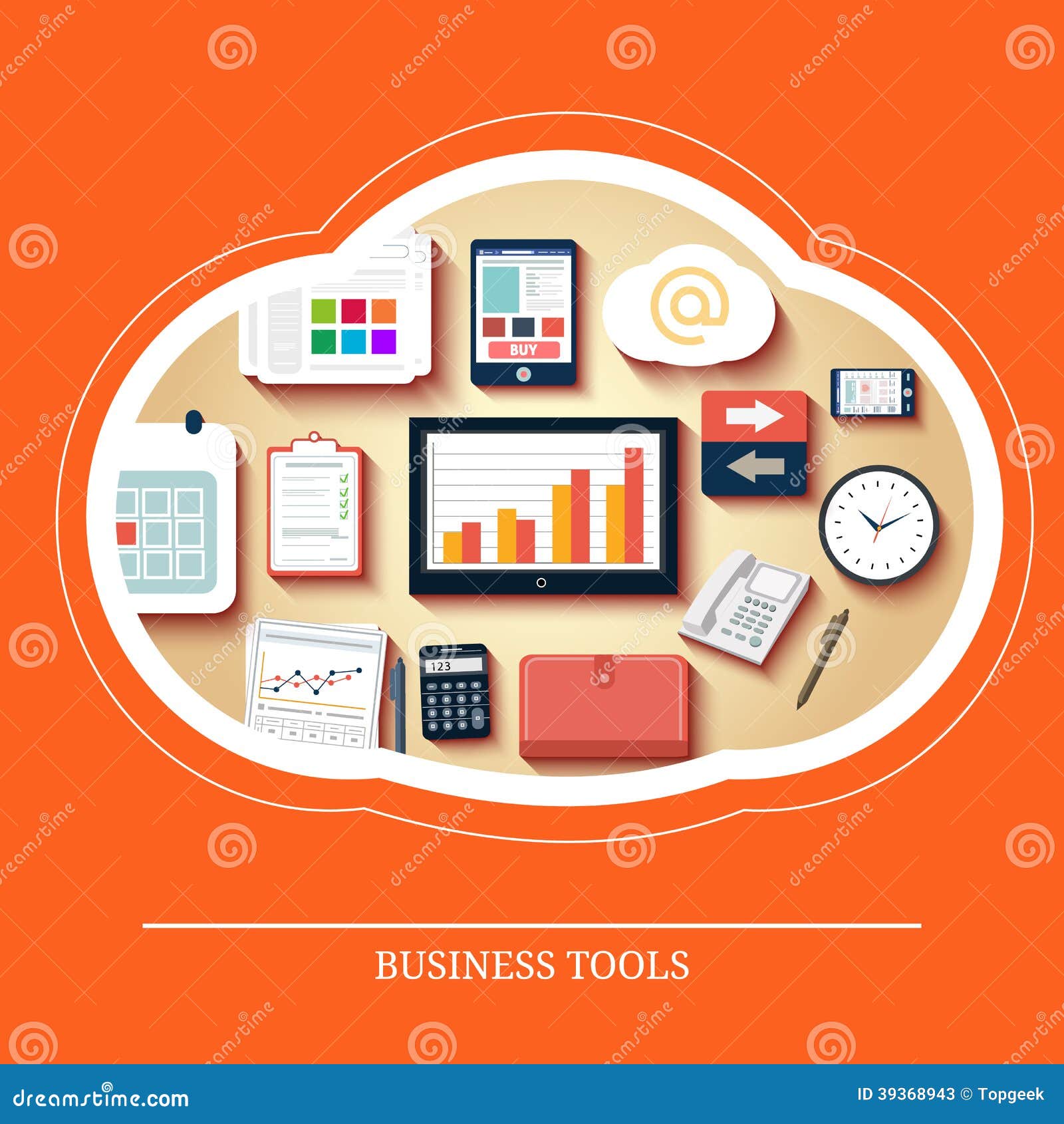 Business Tools in Flat Design Stock Vector - Illustration of innovation ...