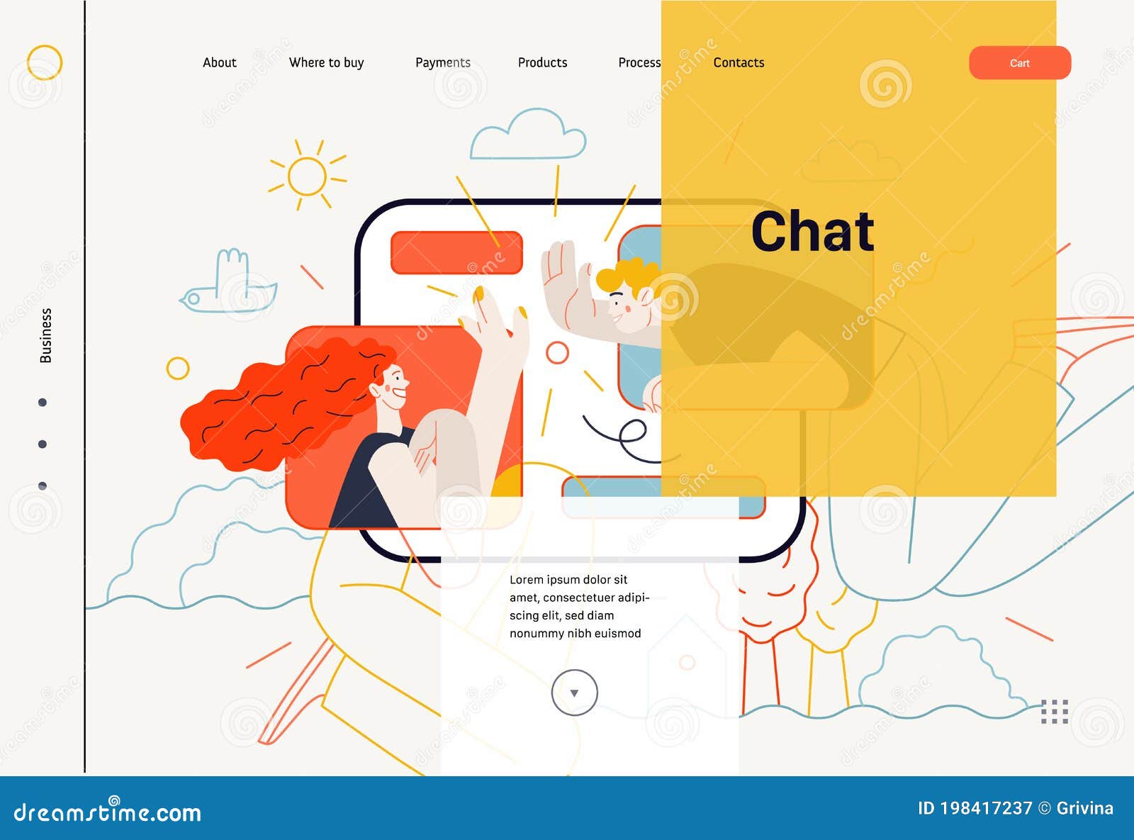 Business Topics - Chat, Web Template Stock Vector - Illustration of ...