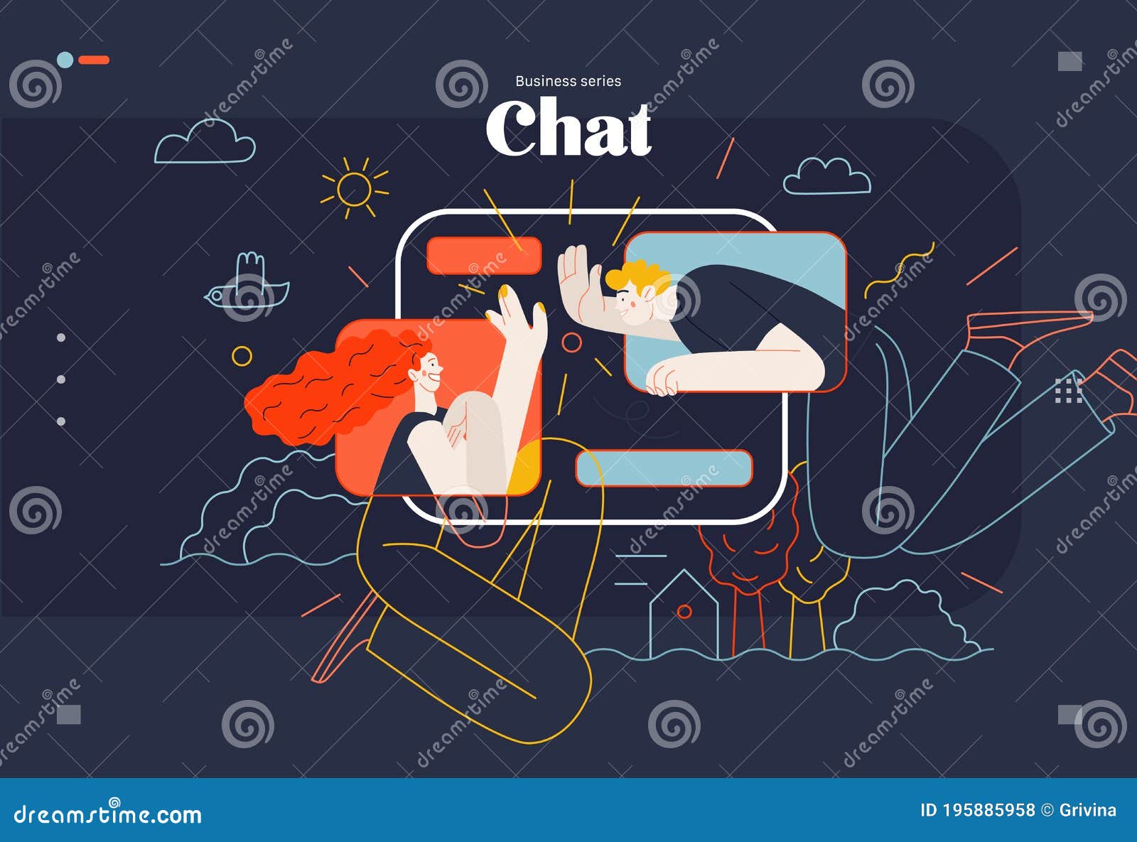 Business Topics - Chat, Web Template Stock Vector - Illustration of ...